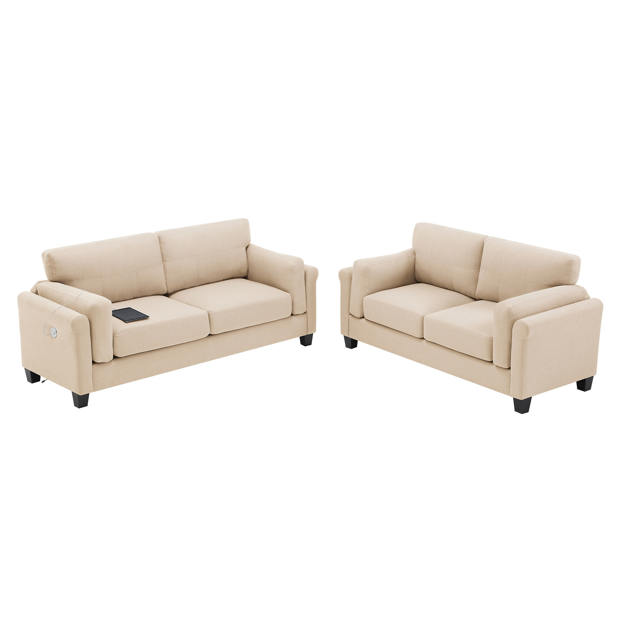 Latitude Run® {NEW}{ VIDEO PROVIDED} OVERSIZED Modern 2-Piece Sofa Set ...