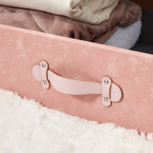 DormCo Texture Underbed Storage Bin with Wheels - Jeans Pink | Wayfair