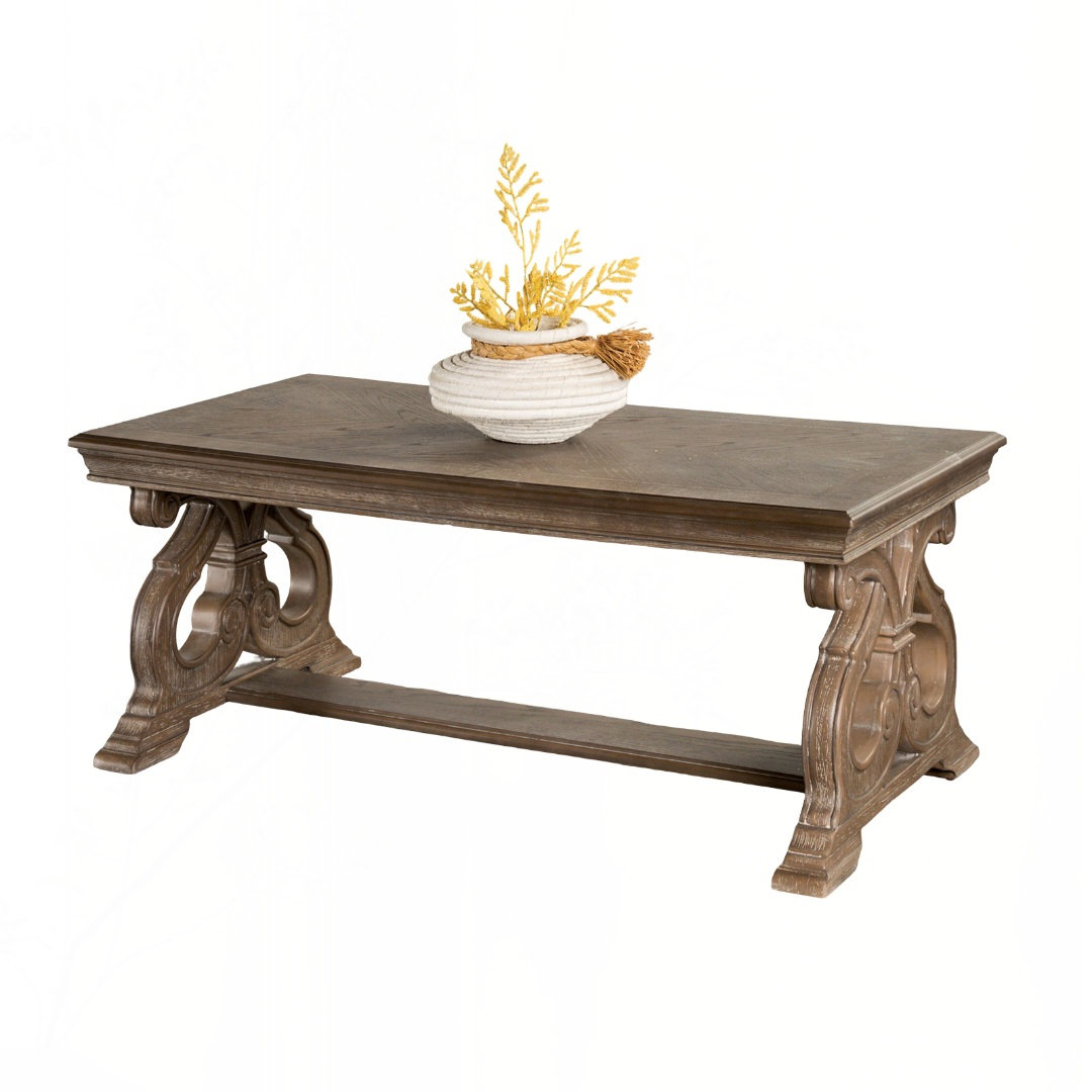 World Menagerie 1pc Coffee Table Traditional Style Curved Scroll Legs ...