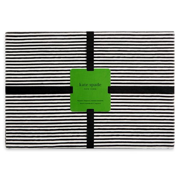 KATE SPADE NEW YORK Hand Painted Shirting Stripe 4-Pack Placemat Set 13 ...