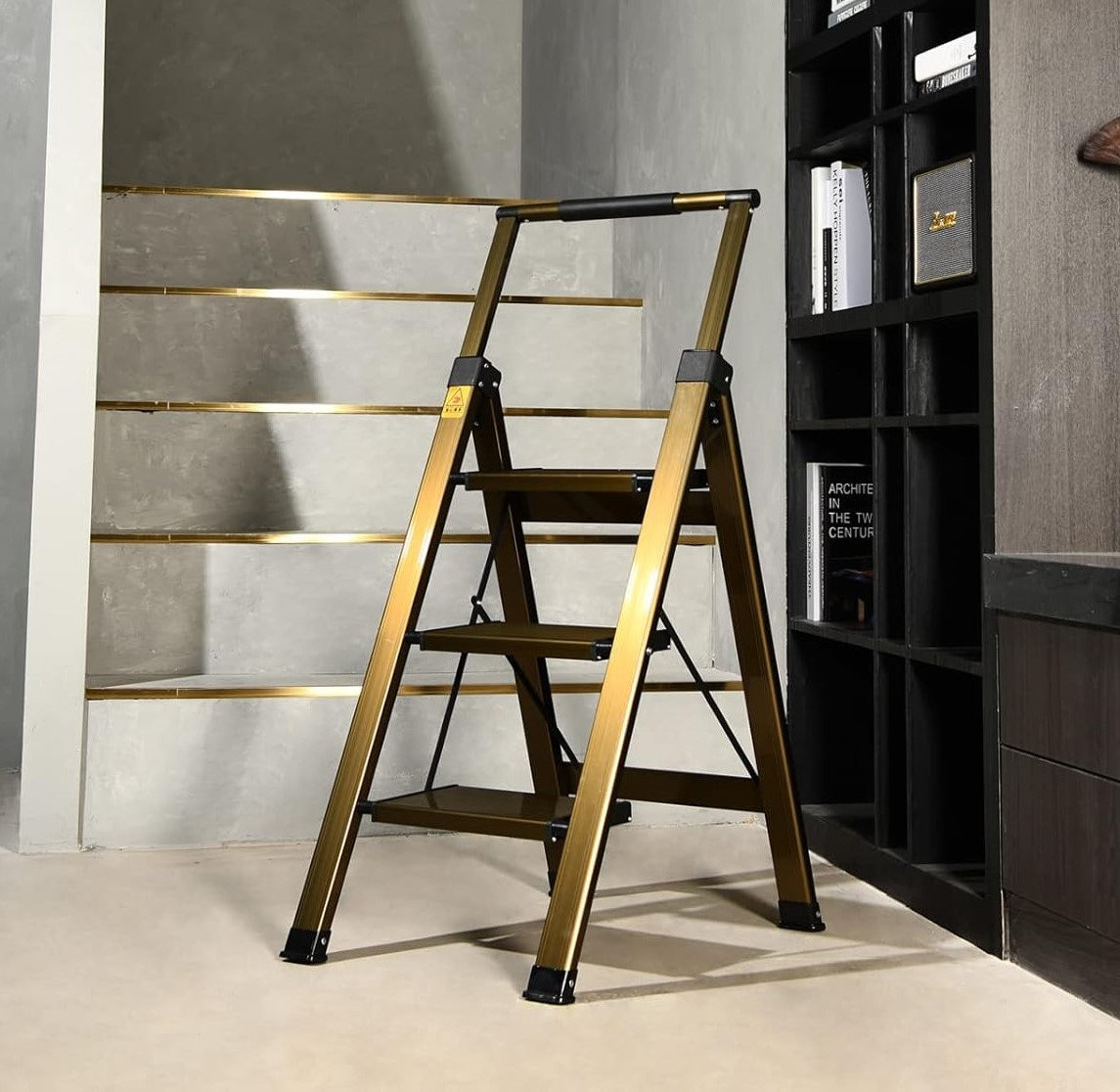 WFX Utility™ The 3 Step Ladder, Aluminum 3 Step Stool with Retractable ...