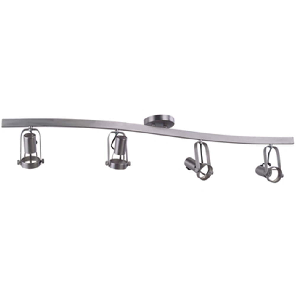 AA Warehousing 4 Light Wave Track Light In Brushed Nickel Finish | Wayfair