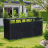 MaMa Garbage Bin Shed Stores 3 Trash Cans Outdoor Bin Shed For Garbage ...