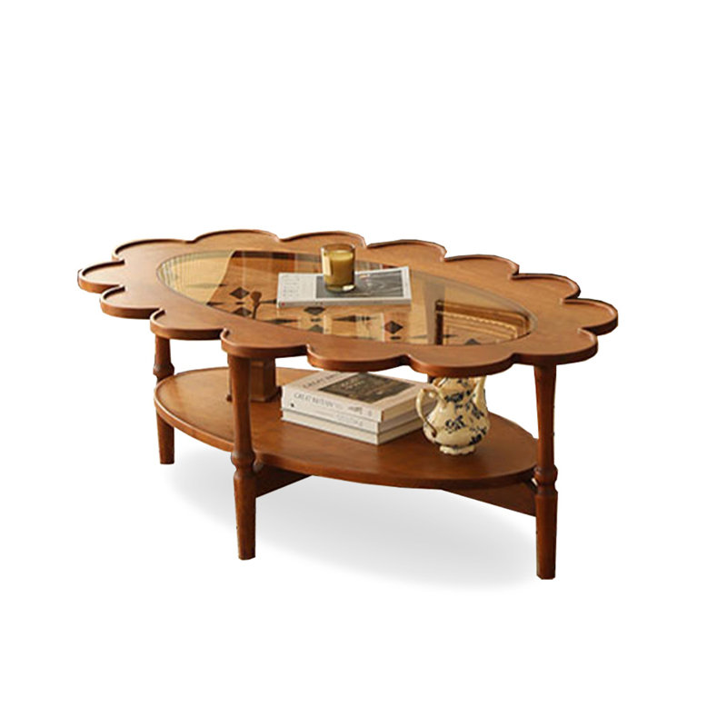 abodeappeal 51.18" Brown Solid Wood Free form Coffee Table | Wayfair