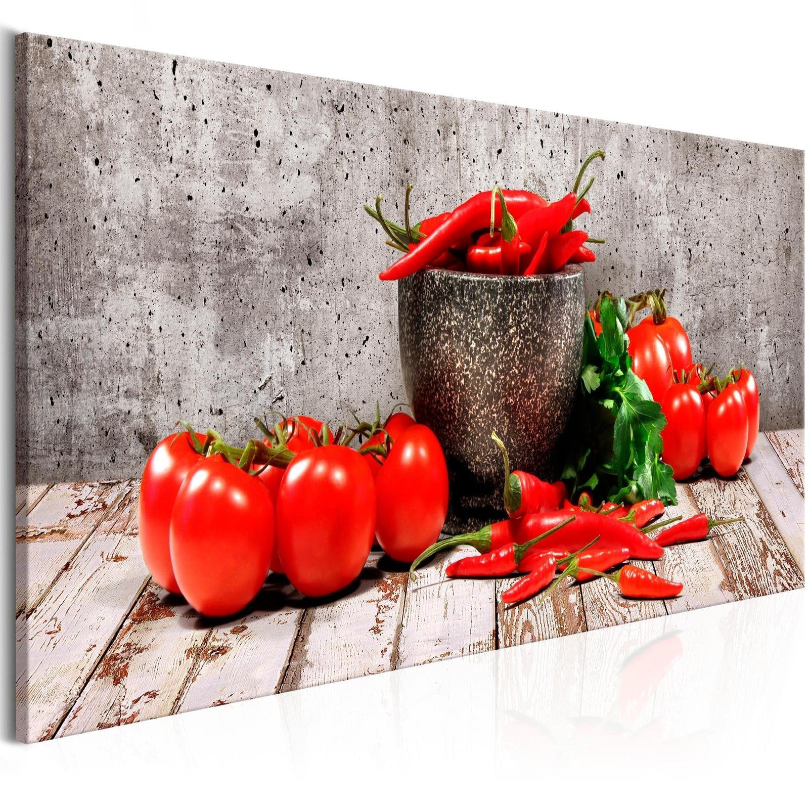Latitude Run® " Red Vegetables Concrete " on Canvas | Wayfair