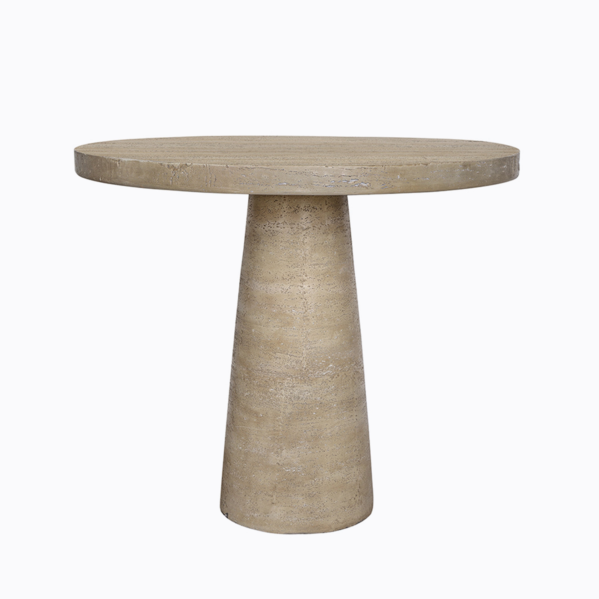 Gracie Oaks 36x36x30" Cream Cement Round Dining Table with Pedestal ...