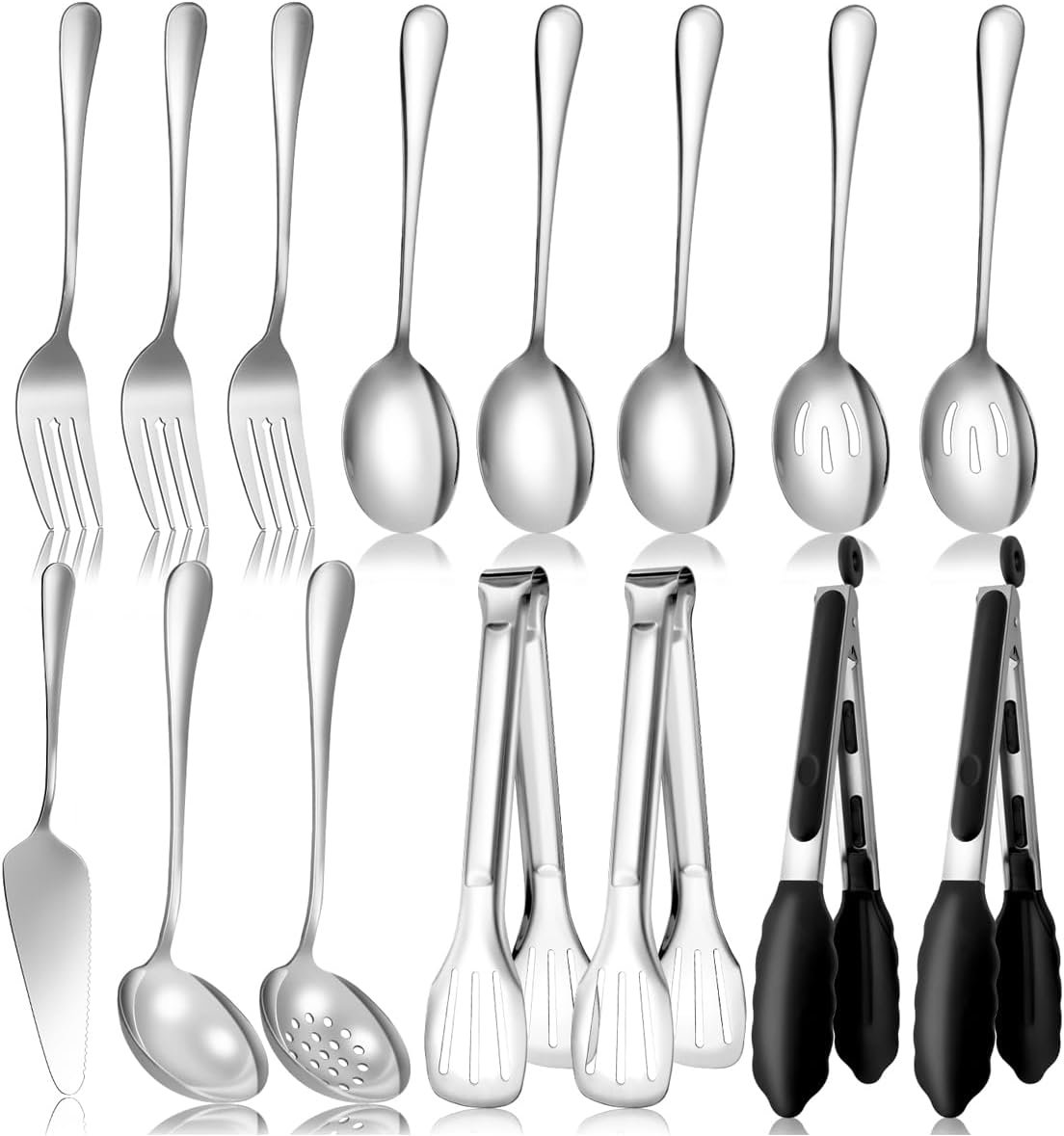 Everly Quinn 15-Piece Stainless Steel Serving Utensil Set - Versatile ...