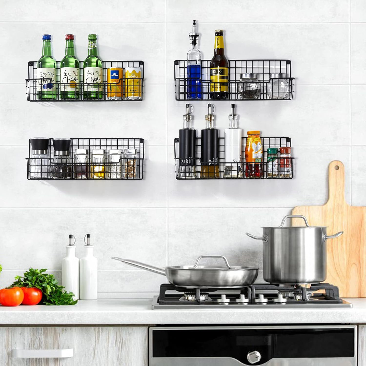 Mint Pantry® Spice Rack Wall Mount, Spice Organizer for Cabinet ...
