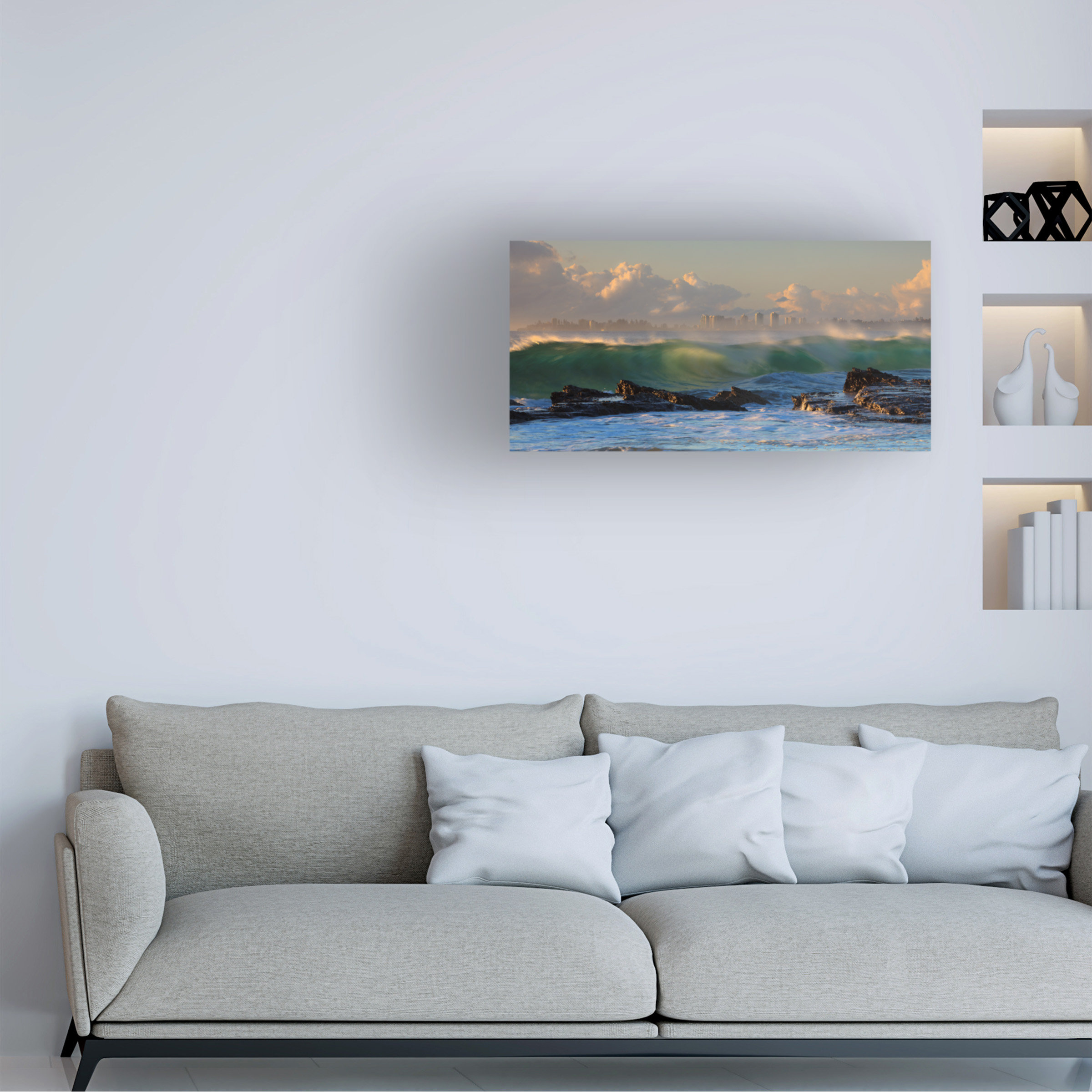 Highland Dunes Wrapped Canvas Wall Art - Mel Brackstone 'The Wave' Wall ...