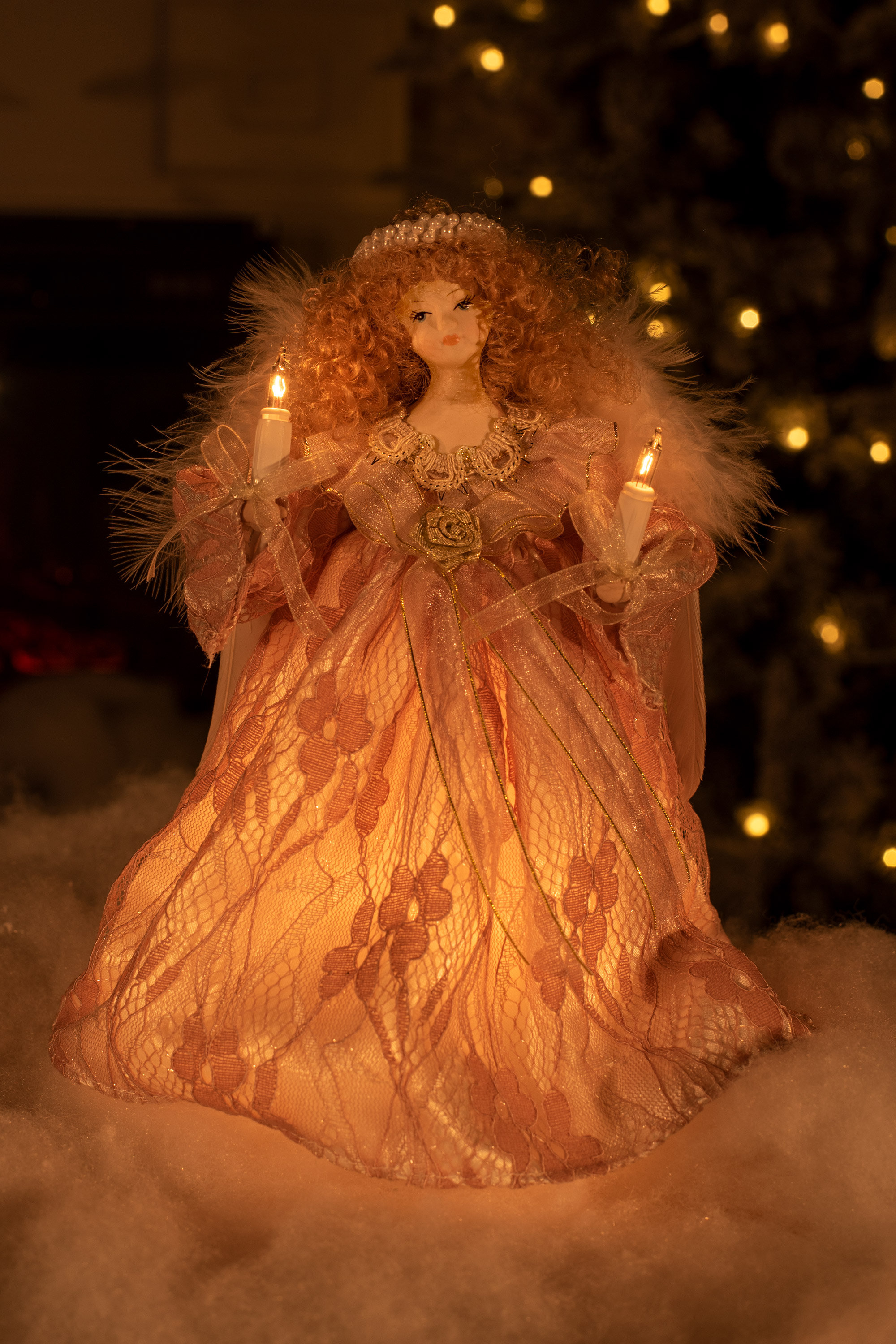The Holiday Aisle® Angel with Blonde Curly Hair Tree Topper | Wayfair