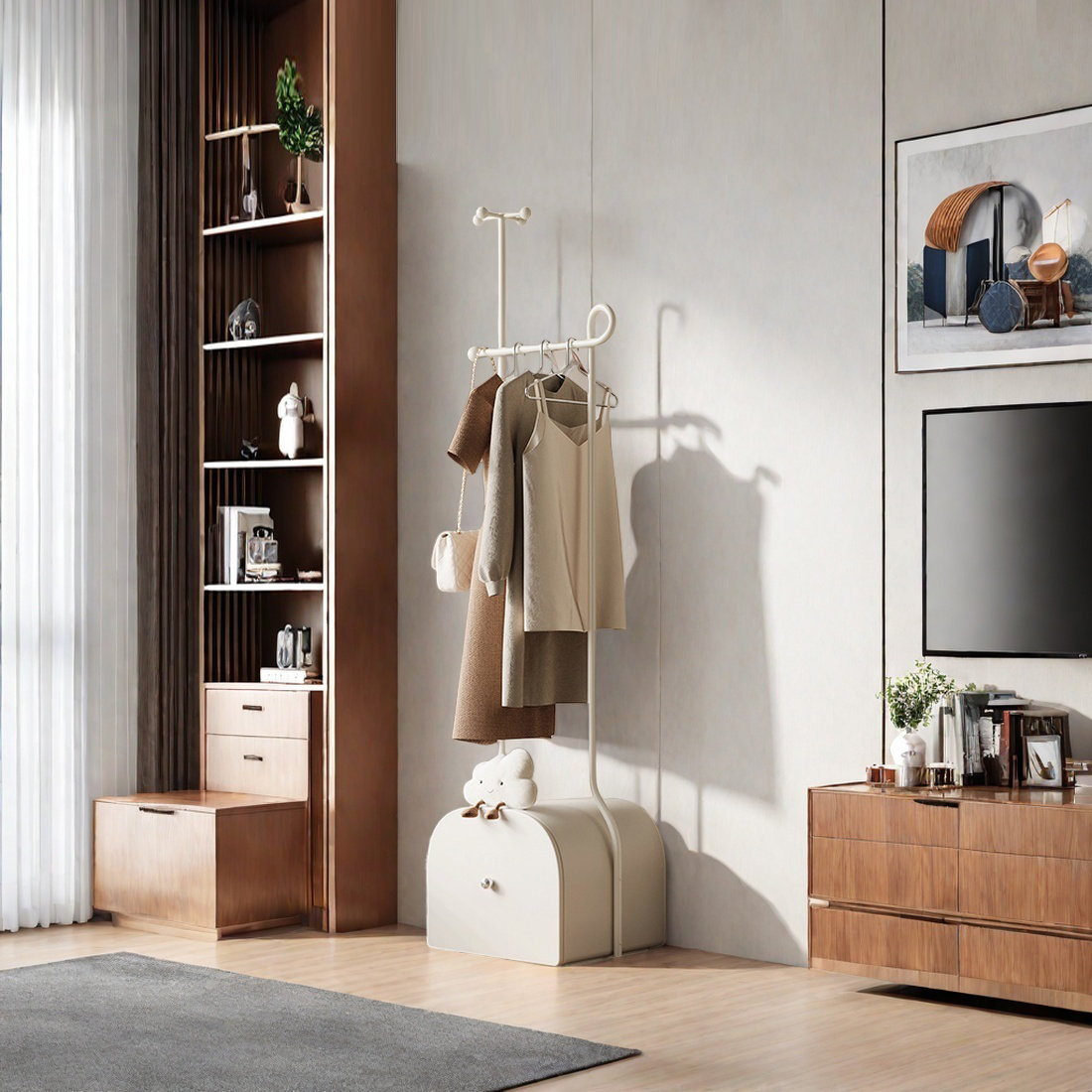 PPEDKS Sturdy Coat Rack with Drawers | Wayfair