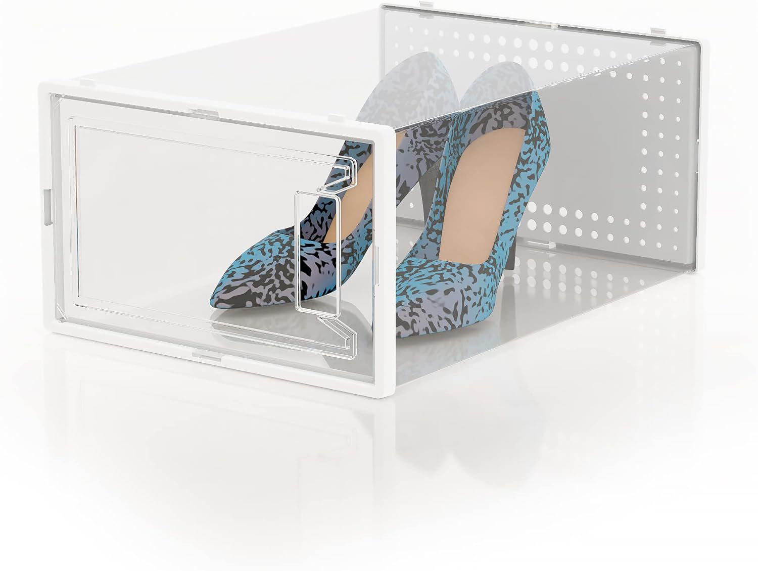 Ivy Bronx 12 Pack Modular Shoe Organizer Storage Boxes, Clear Plastic ...