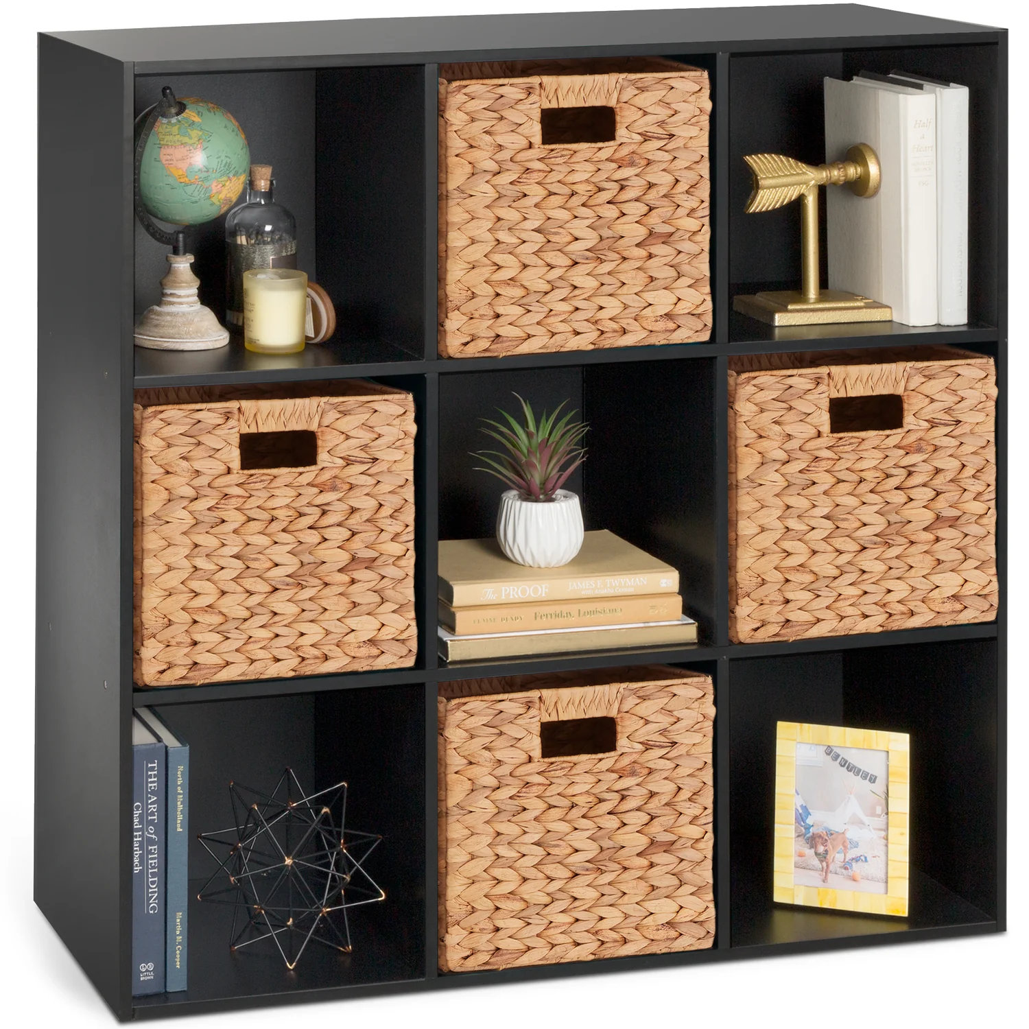 Latitude Run® 9-Cube Bookshelf Storage Display W/ 3 Removable Panels ...