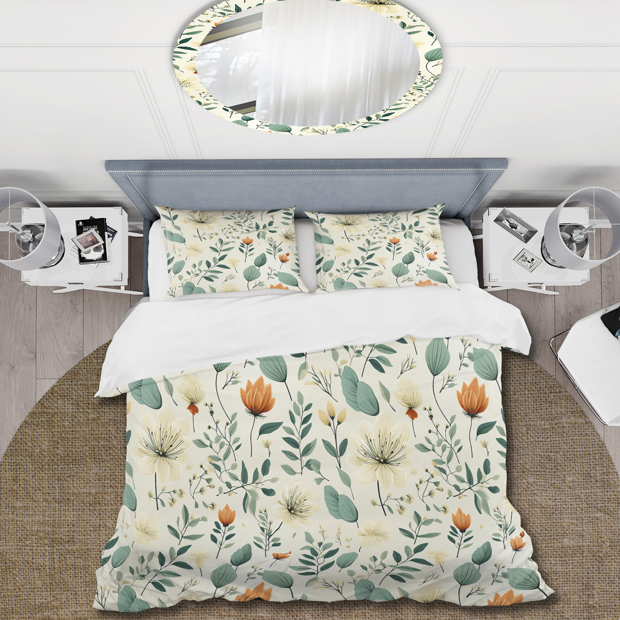 Design Art Minimalist Botanicals - Botanical Duvet Cover Set ...