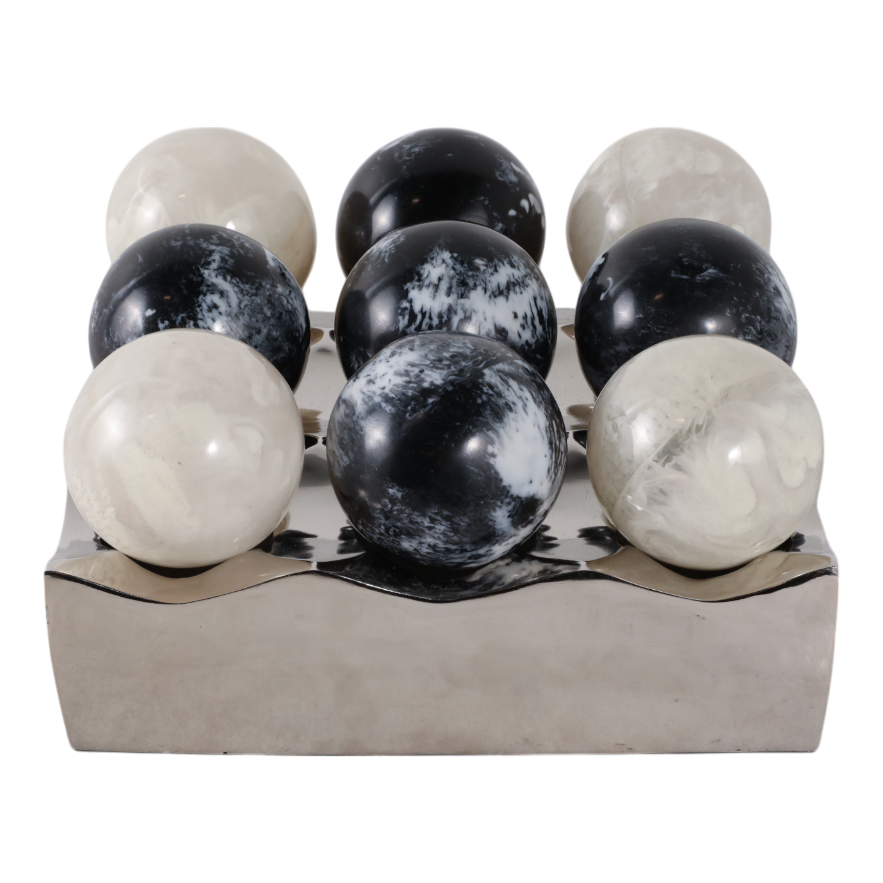 Sagebrook Home Modern Metal And Marble Decorative Game With Spherical ...