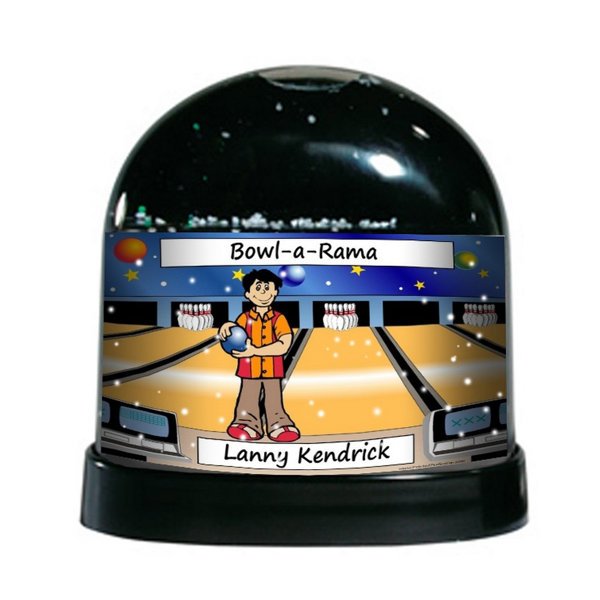 The Holiday Aisle® Ntt Cartoon Caricature Male Bowling Snow Globe | Wayfair