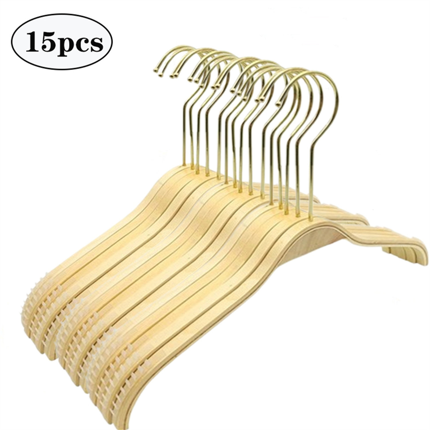 Rebrilliant Solid Wood Hanger, Non-Slip Traceless Clothes Hanger | Wayfair