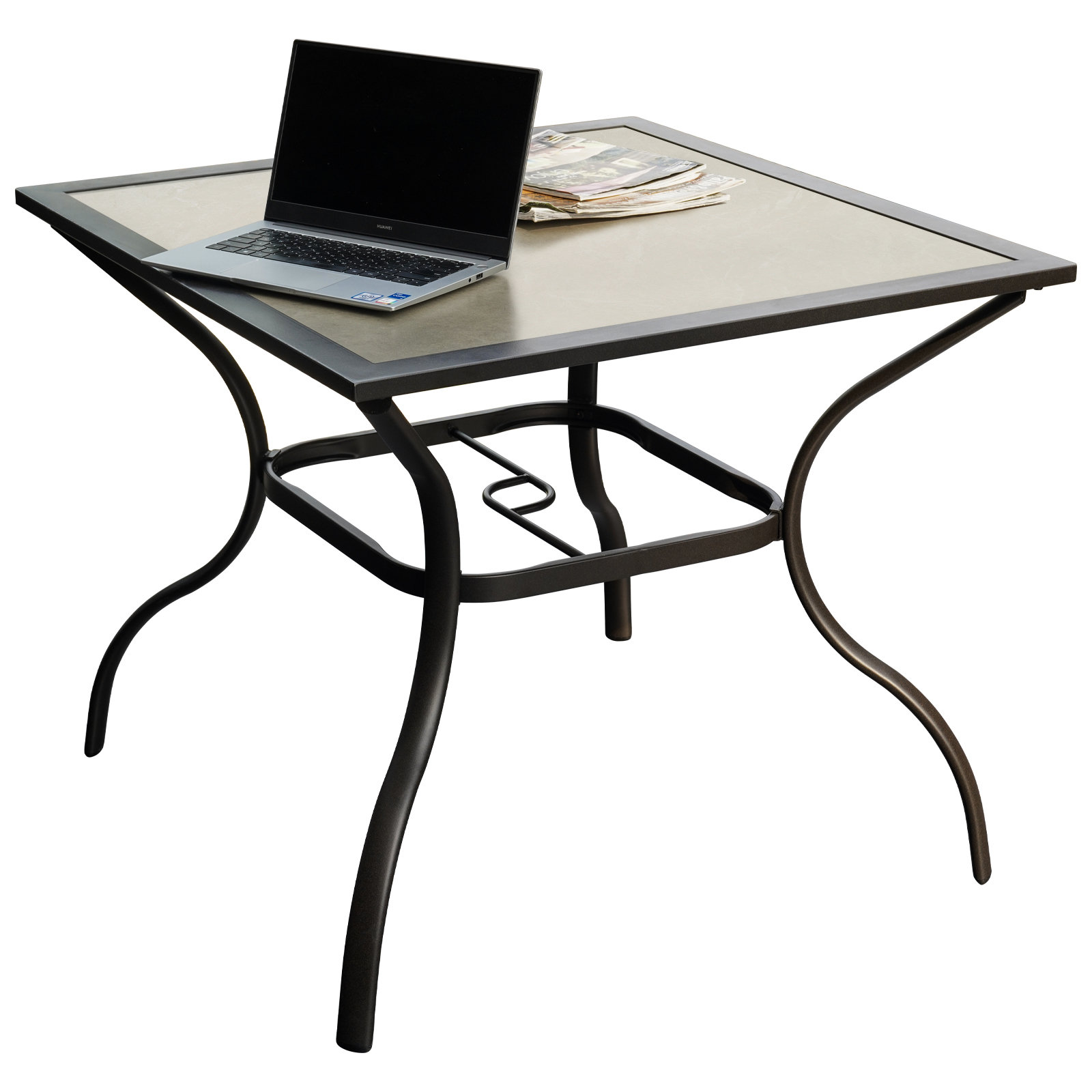 Red Barrel Studio Porschia Square 35'' L x 35'' W Outdoor Bar Table ...