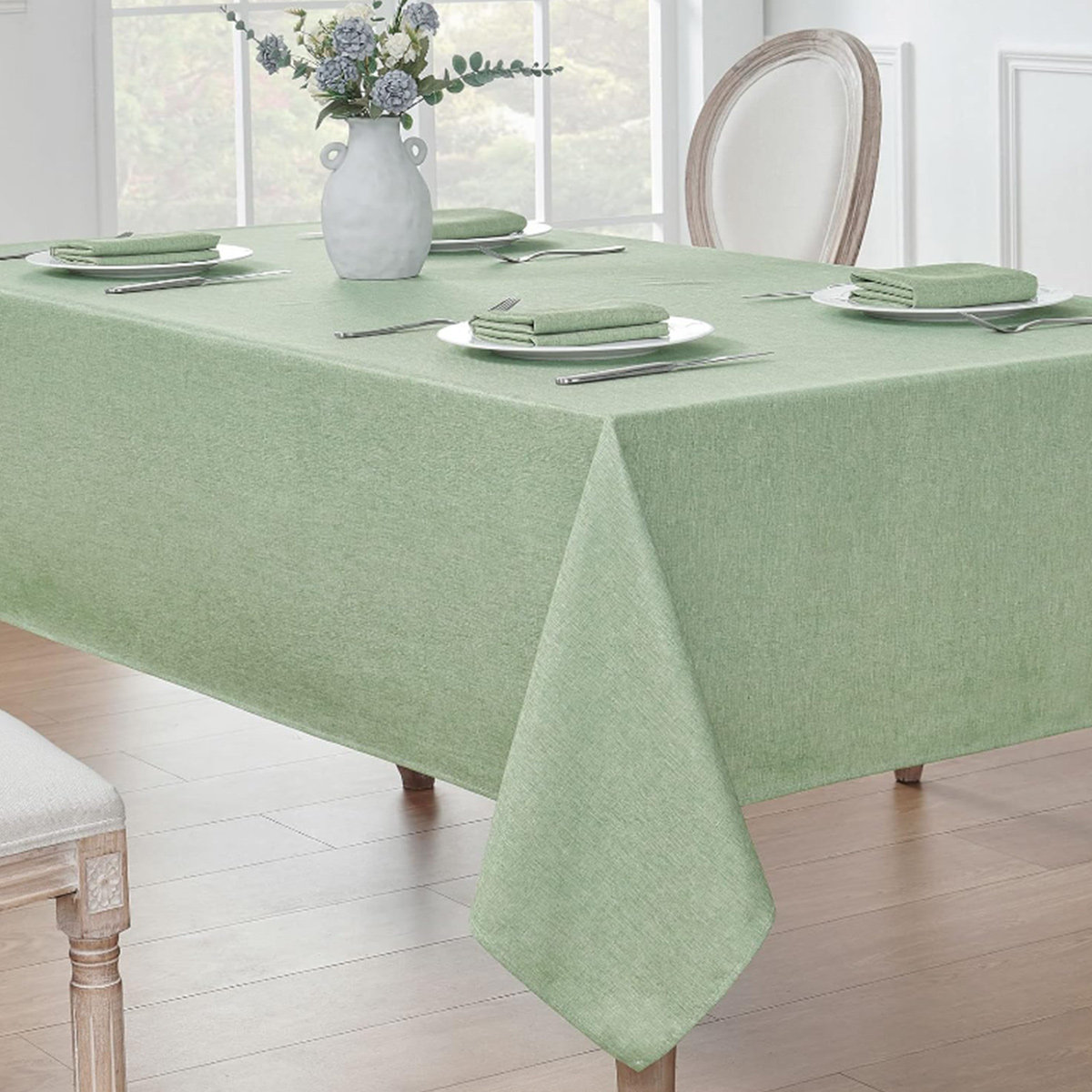 Gracie Oaks Jacsen Rectangle Linen Blend Tablecloth | Wayfair