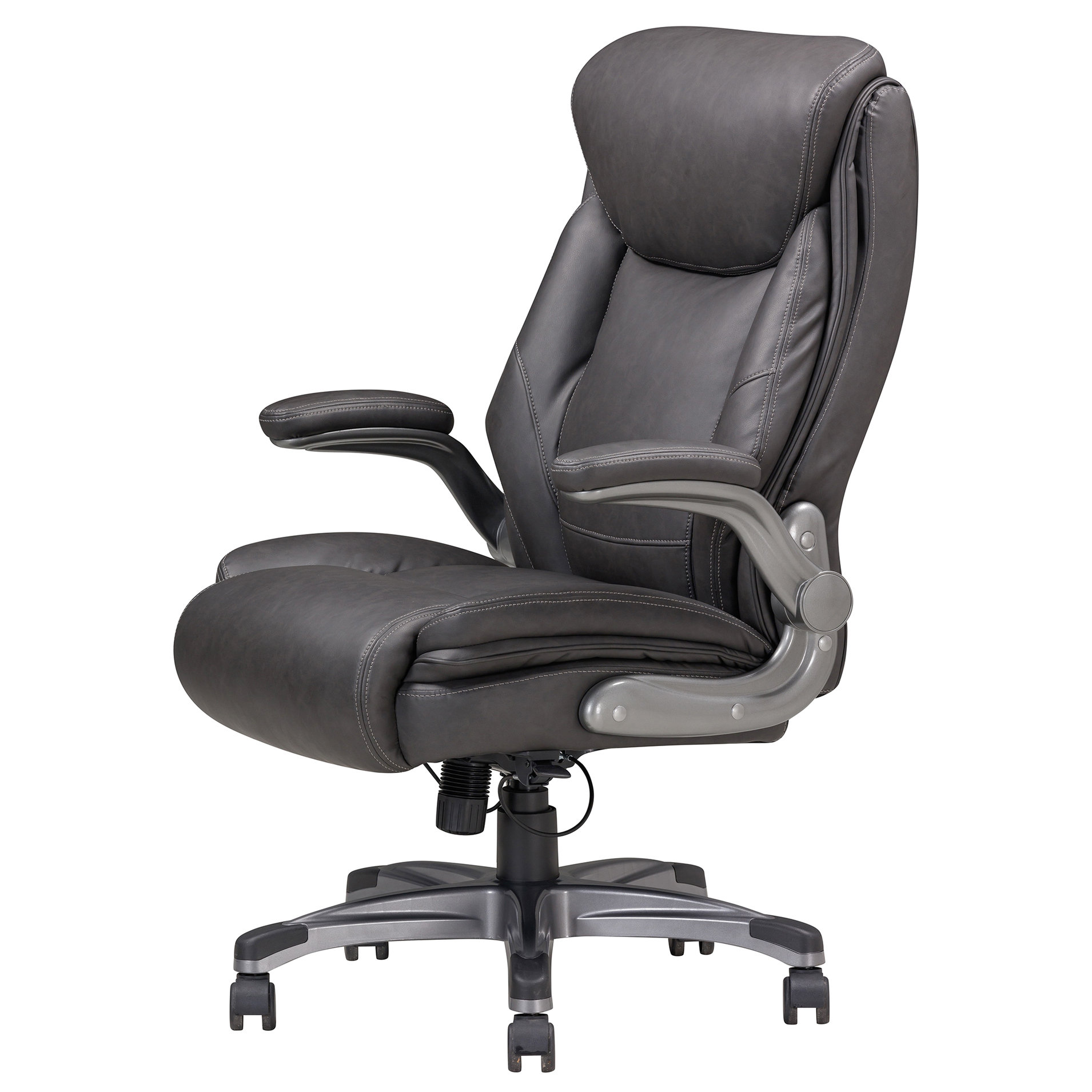 Wildon Home® Gray Bonded Leather Office Chair, 360 Swivel Mobility ...