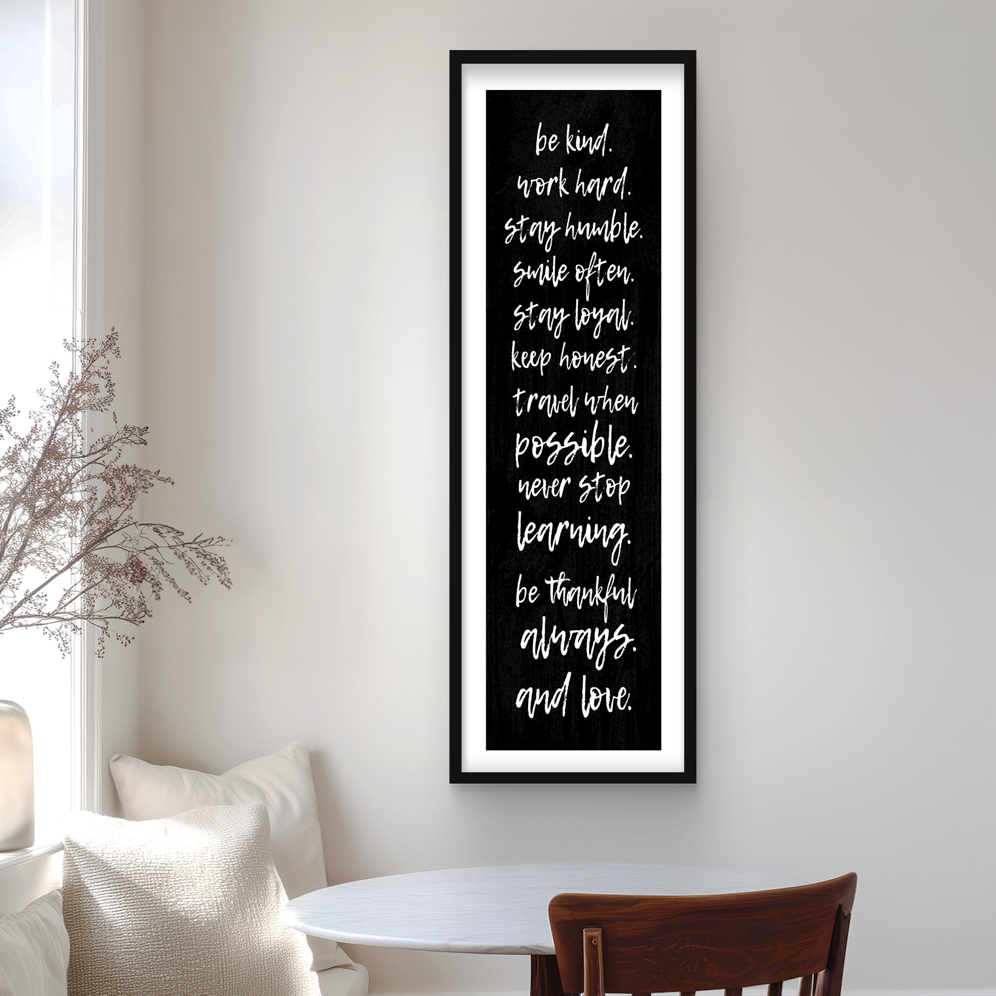 Lark Manor™ Be Kind Work Hard Stay Humble Print | Monochrome Home Decor ...