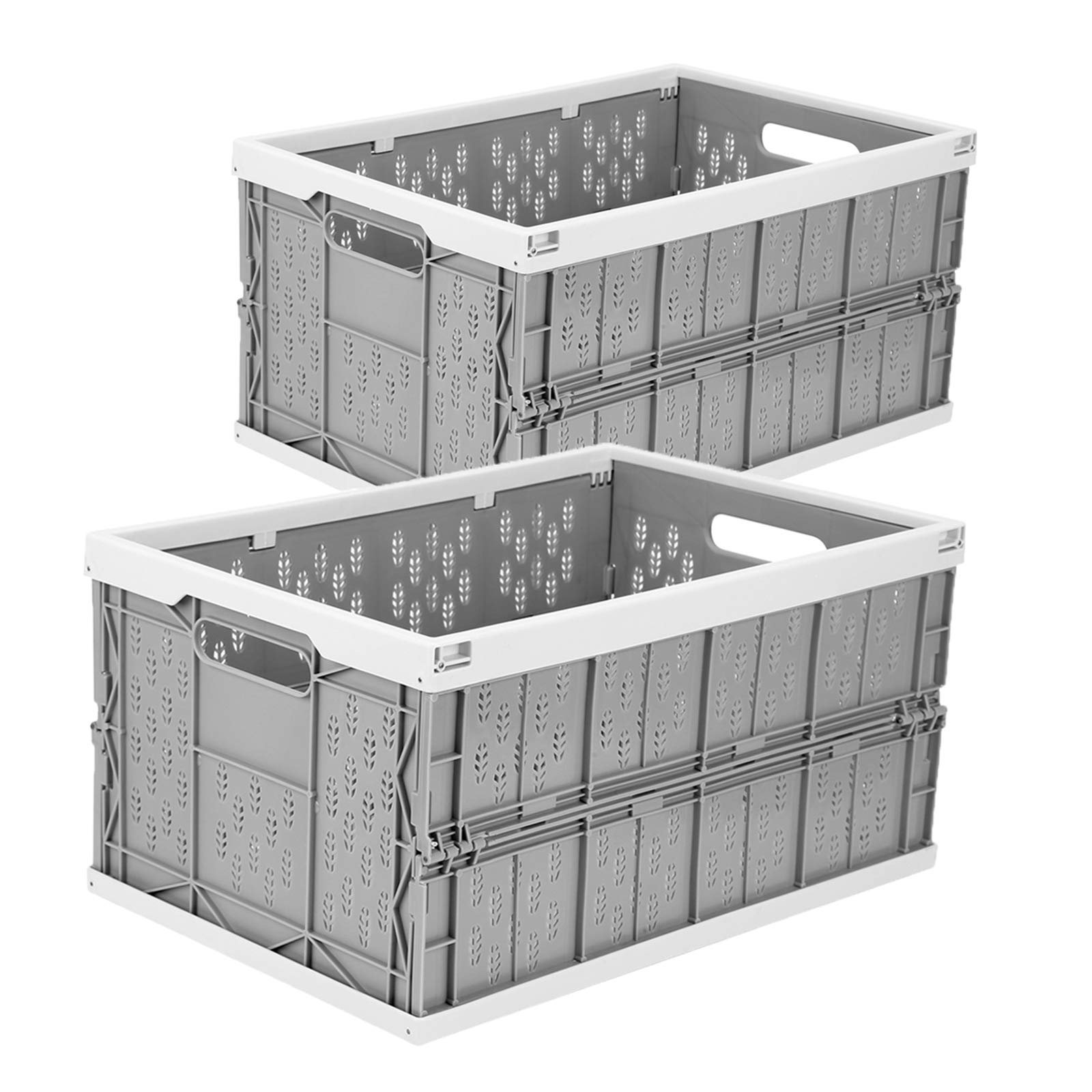 Rebrilliant 2 Pack 31L Collapsible Plastic Storage Boxes For Home ...