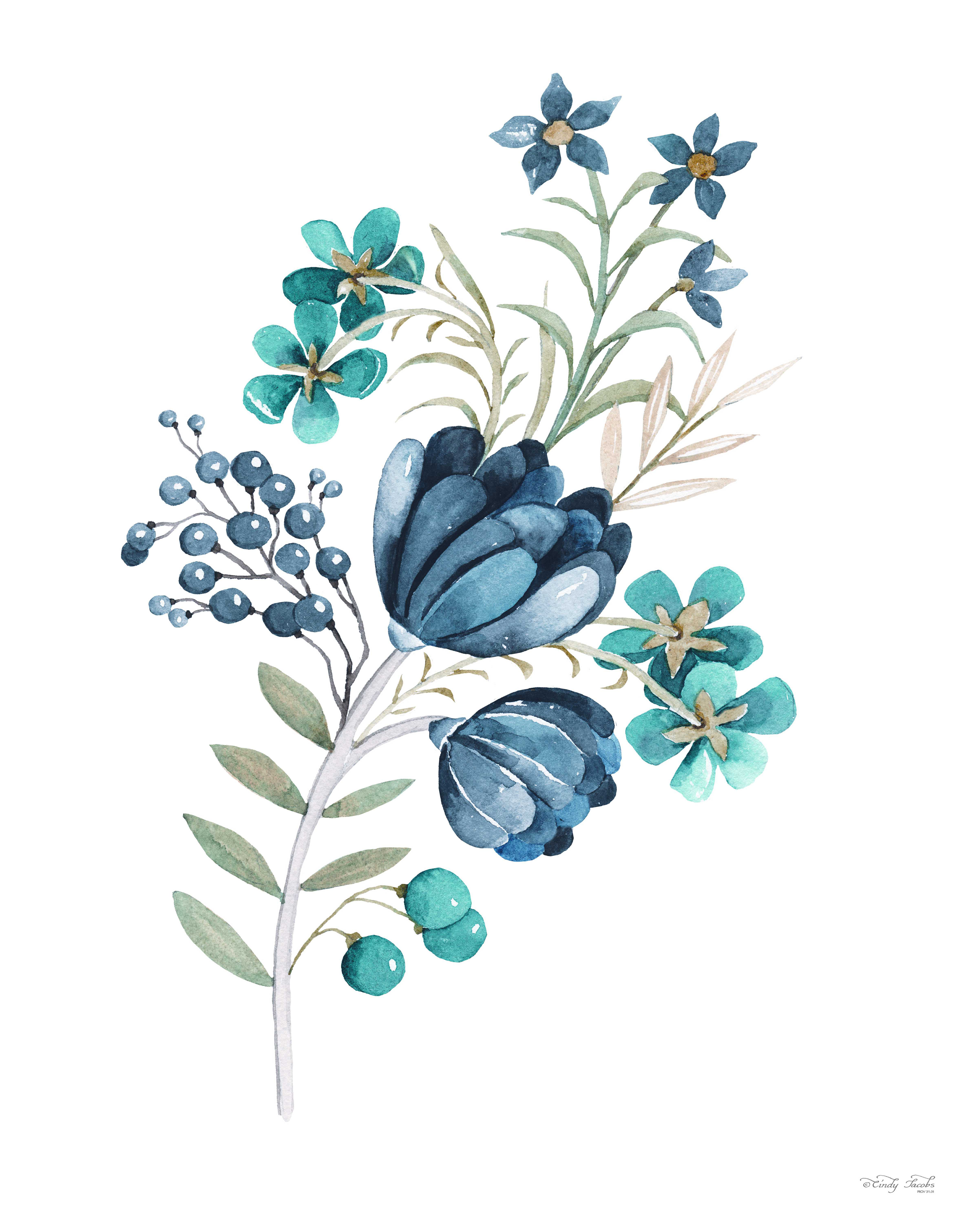 Wildon Home® Blue Botanical Mums - Wayfair Canada