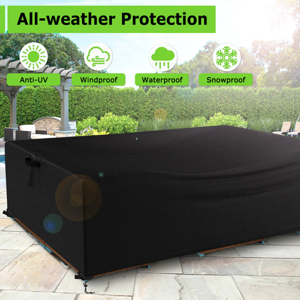 Rebrilliant Breathable Patio Table Set Cover Waterproof Rectangular ...