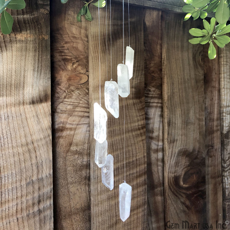 Arlmont & Co. Najelly Quartz Wind Chime, Natural Crystal Quartz ...