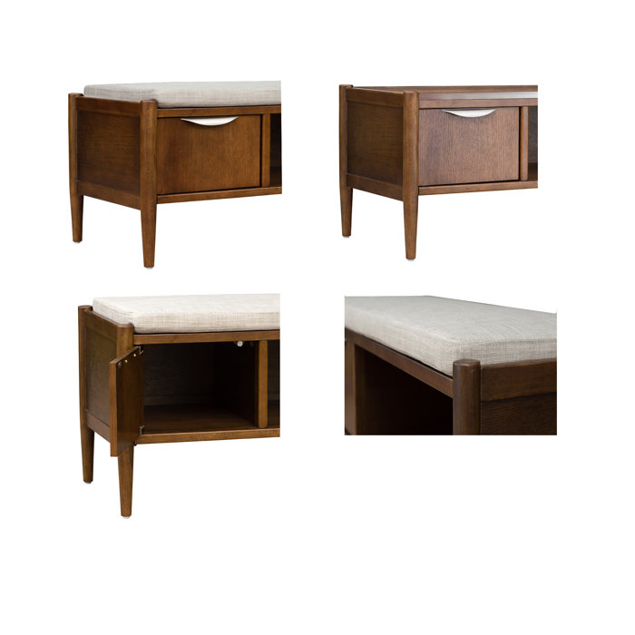 Latitude Run® Accent Bench with Storage and Upholstered Cushion ...