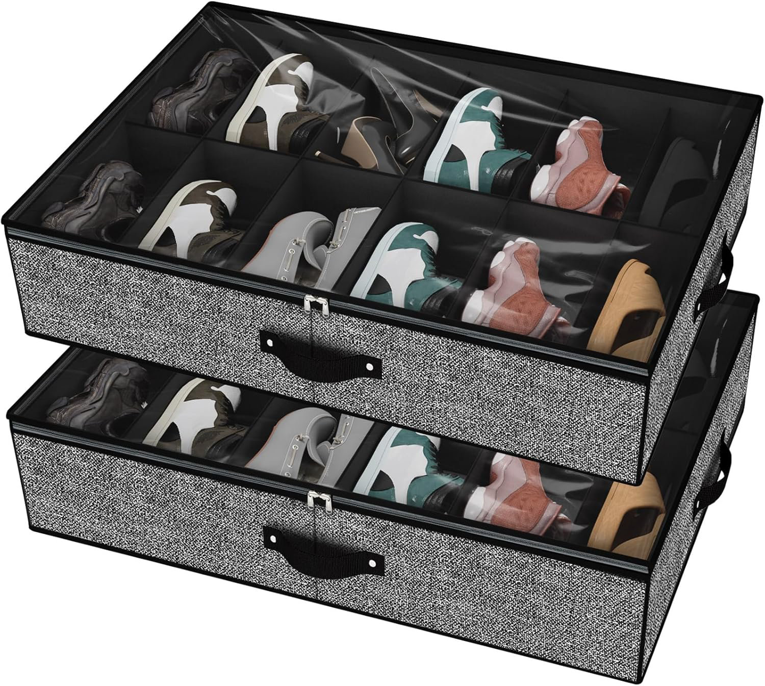 Latitude Run® Shoe Storage Organizer For Closet Fits 24 Pairs-Sturdy ...