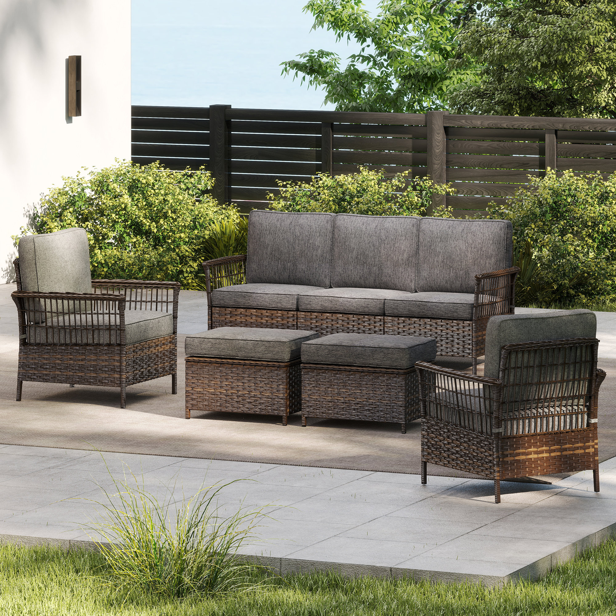 Bay Isle Home™ 5 Piece Sofa Seating Group With Cushions | Wayfair