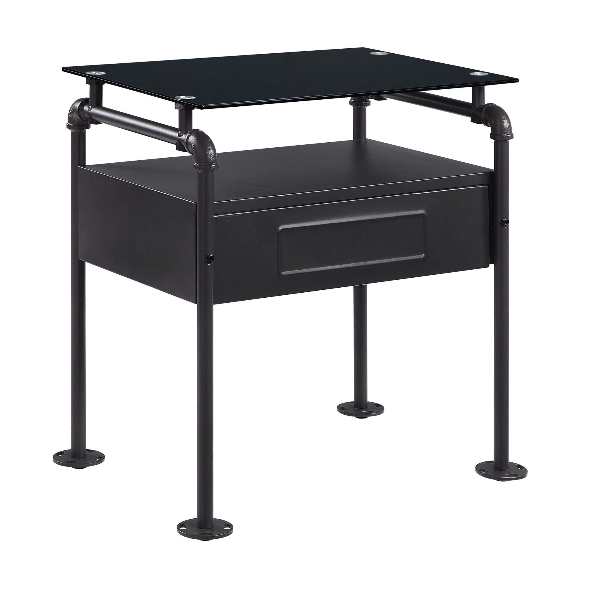 Williston Forge Industrial Nightstand With Storage And Modern Appeal ...