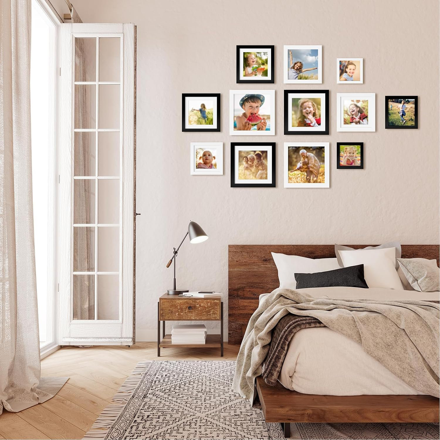 One Allium Way® 8X8 Picture Frame Rustic Set Of 4, Wooden Square Photo ...