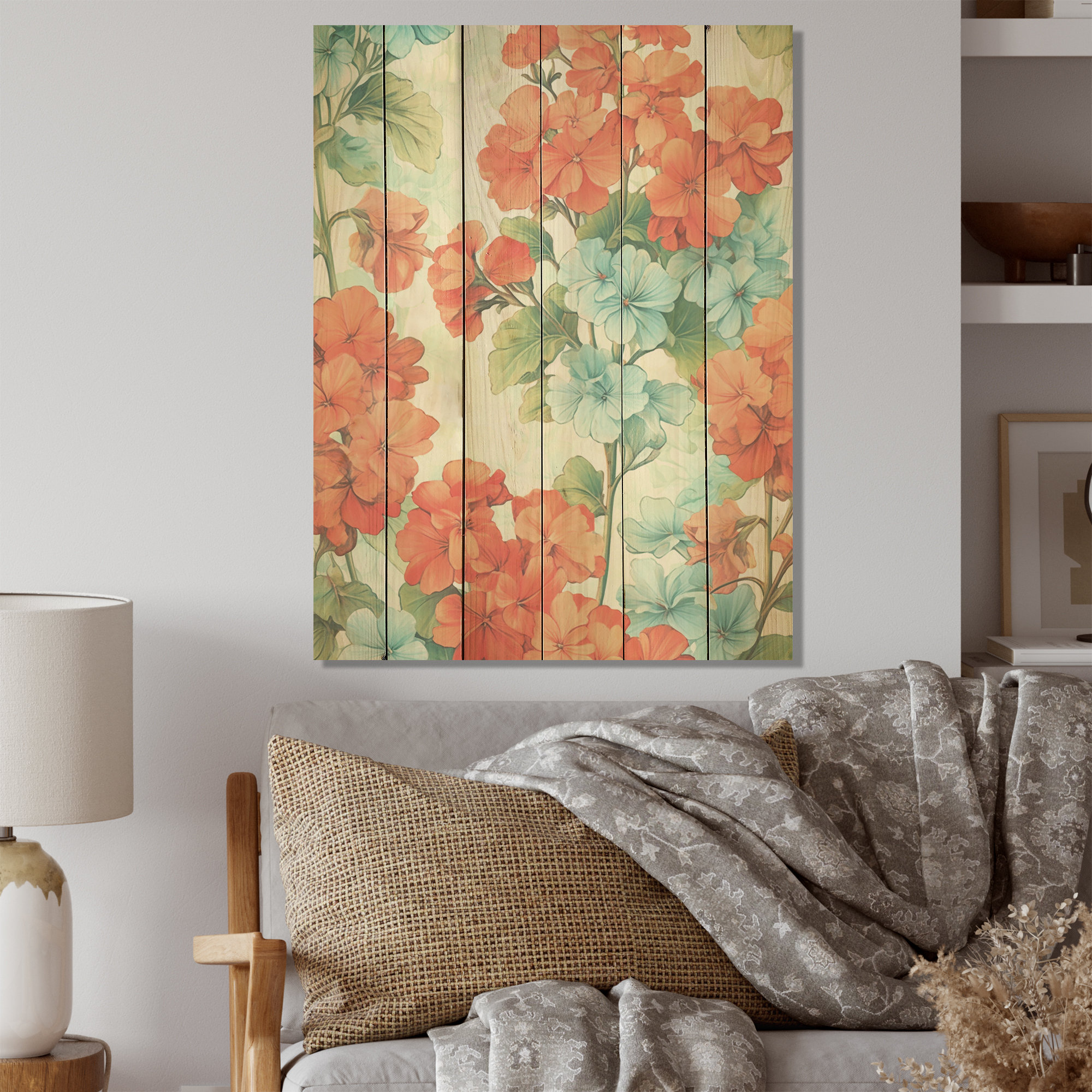 Ophelia & Co. Geranium Collage Expression - Geraniums Wood Wall Art On ...