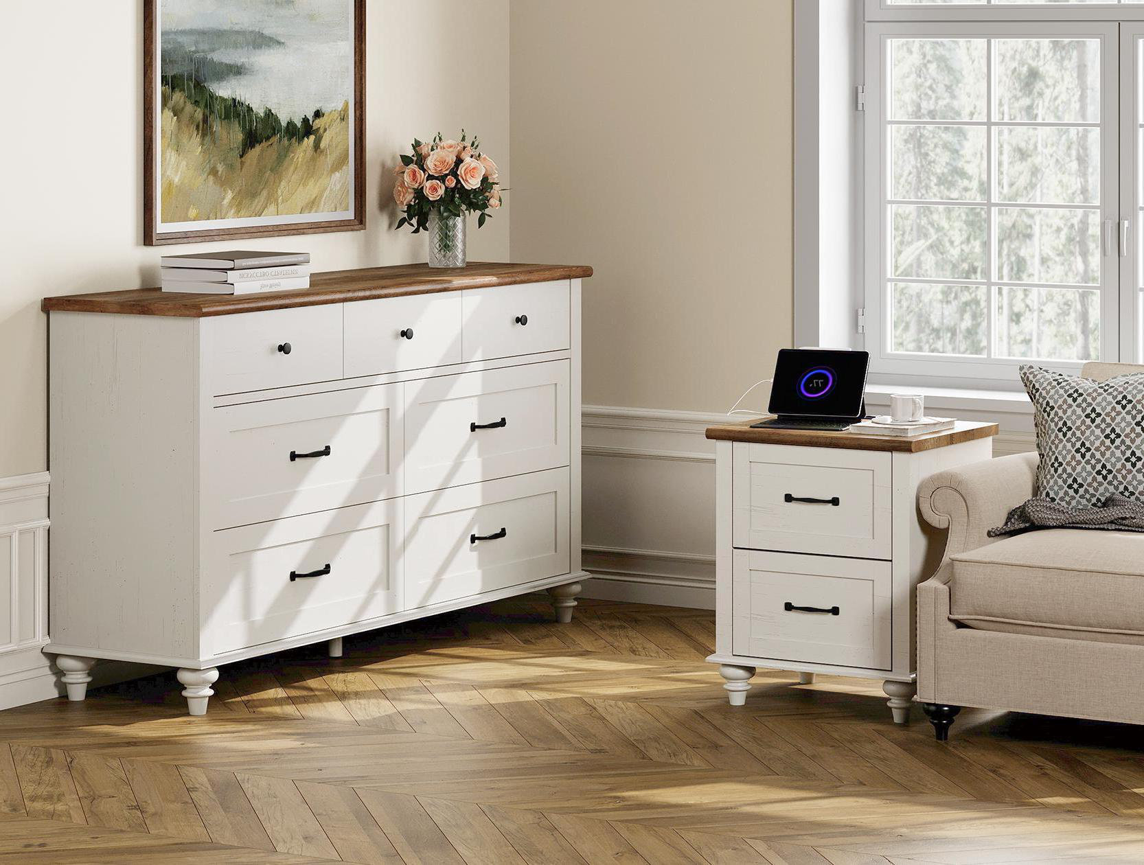 Winston Porter Jahmaree 2 Piece Bedroom Set - Includes 7 Drawer Dresser ...