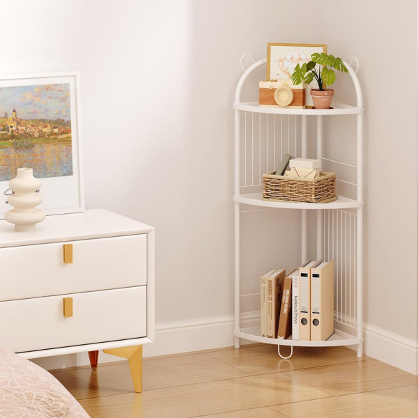 Ebern Designs Small Corner Shelf Metal Bathroom Corner Shelf 3 Tier ...