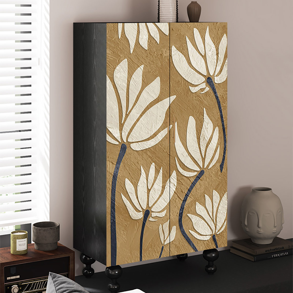 Bungalow Rose Cloakroom bedroom multifunction storage wardrobe | Wayfair