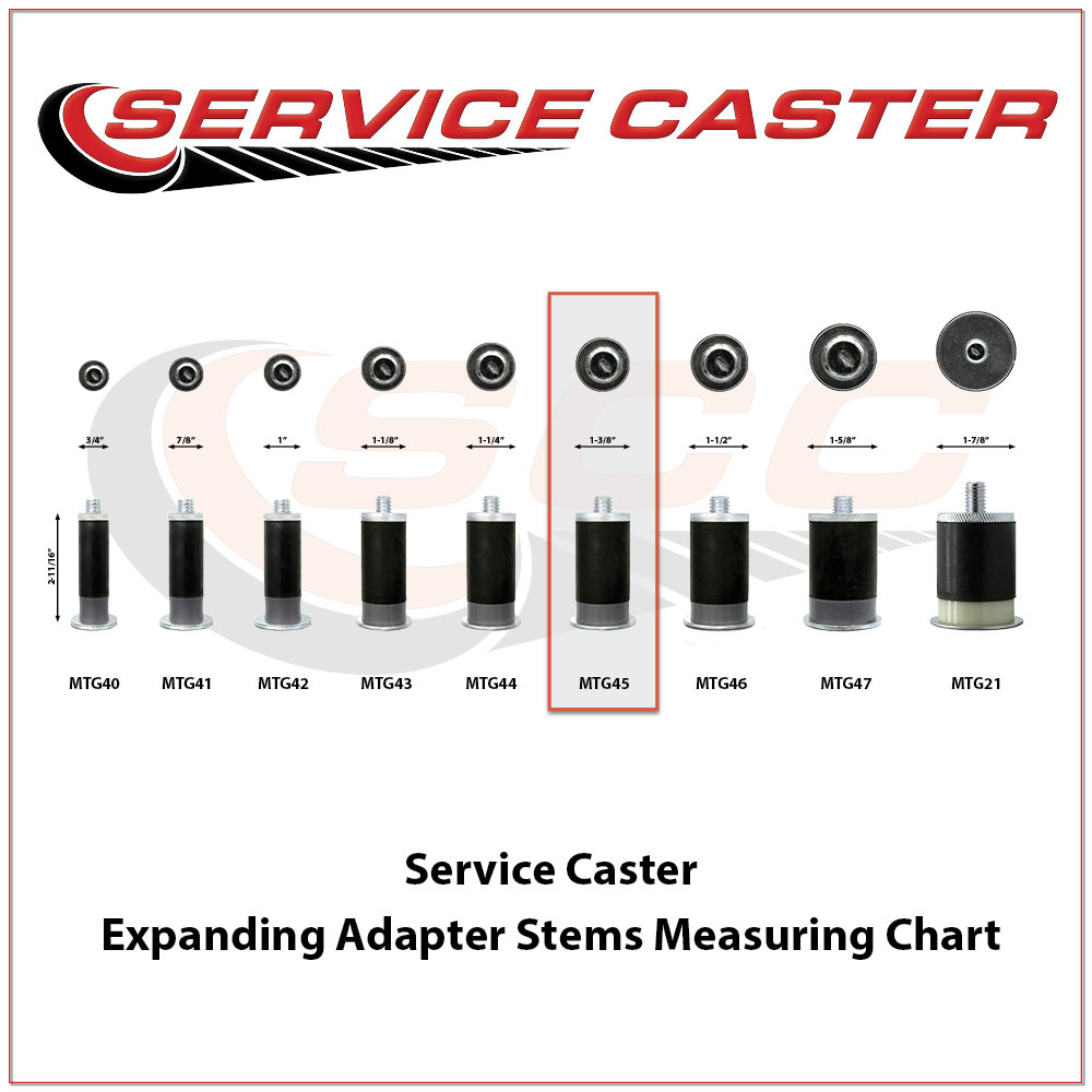 Service Caster 4 Piece Rubber Expanding Caster Set with 2 Brakes | Wayfair