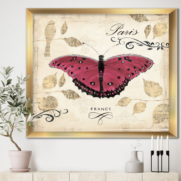 Bless international 'Red Farmhouse Butterfly' - Picture Frame Print on ...
