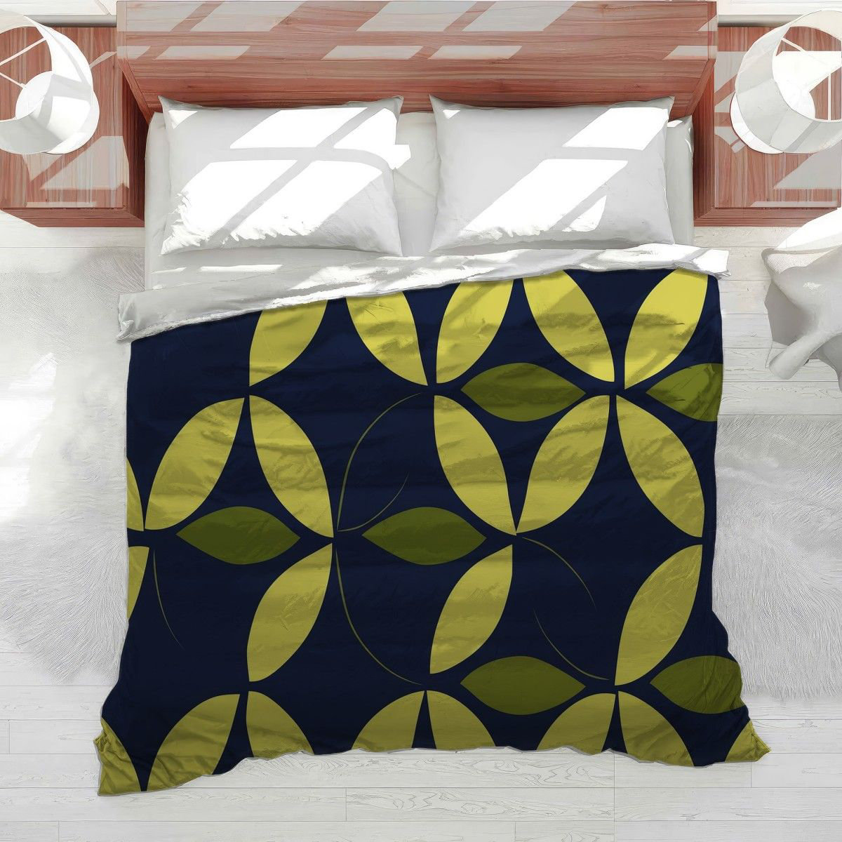VisionDecor Leaf Patterns Bedding Cool Pattern Comforter Natural | Wayfair