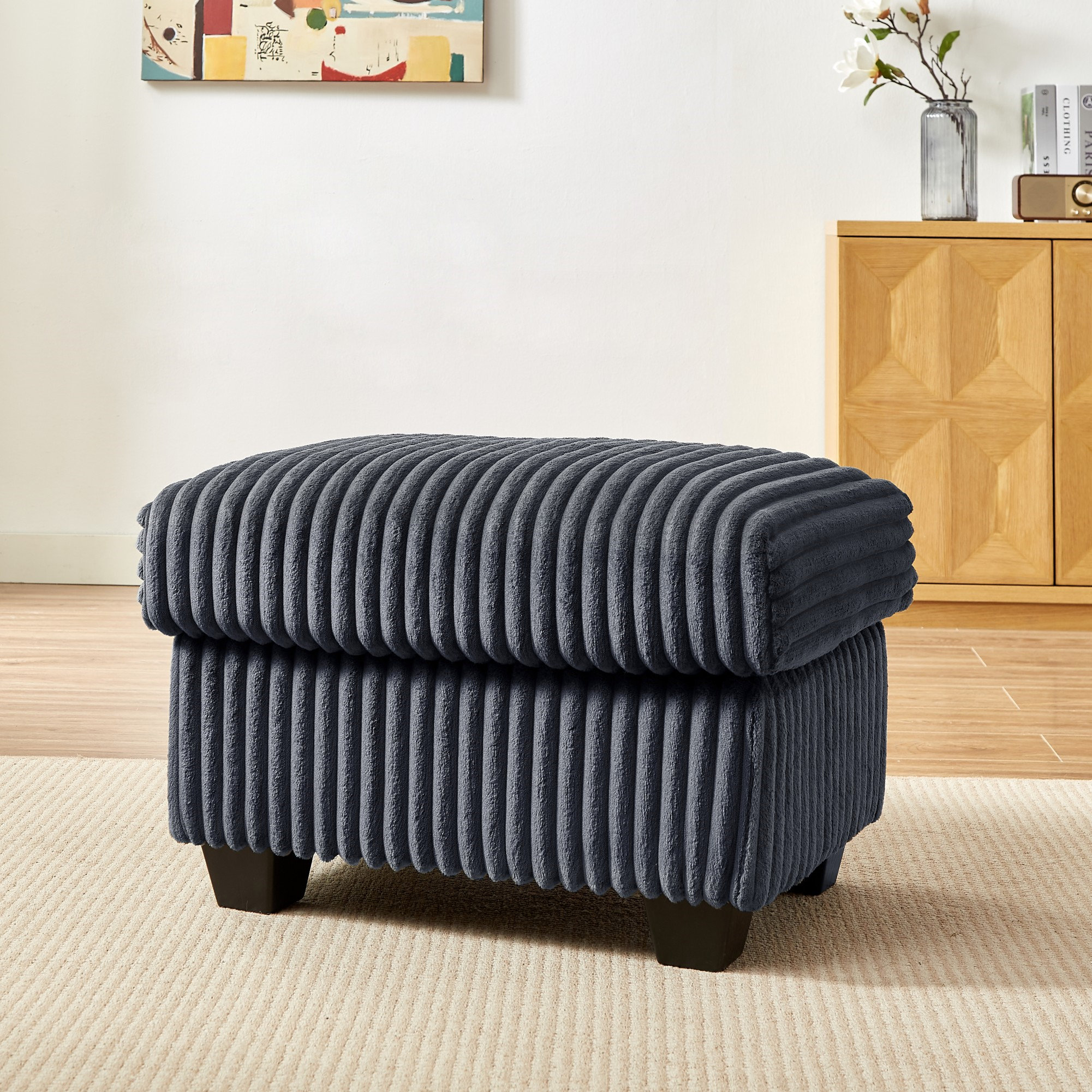 Latitude Run® Upholstered Ottoman, Indoor Footrest | Wayfair