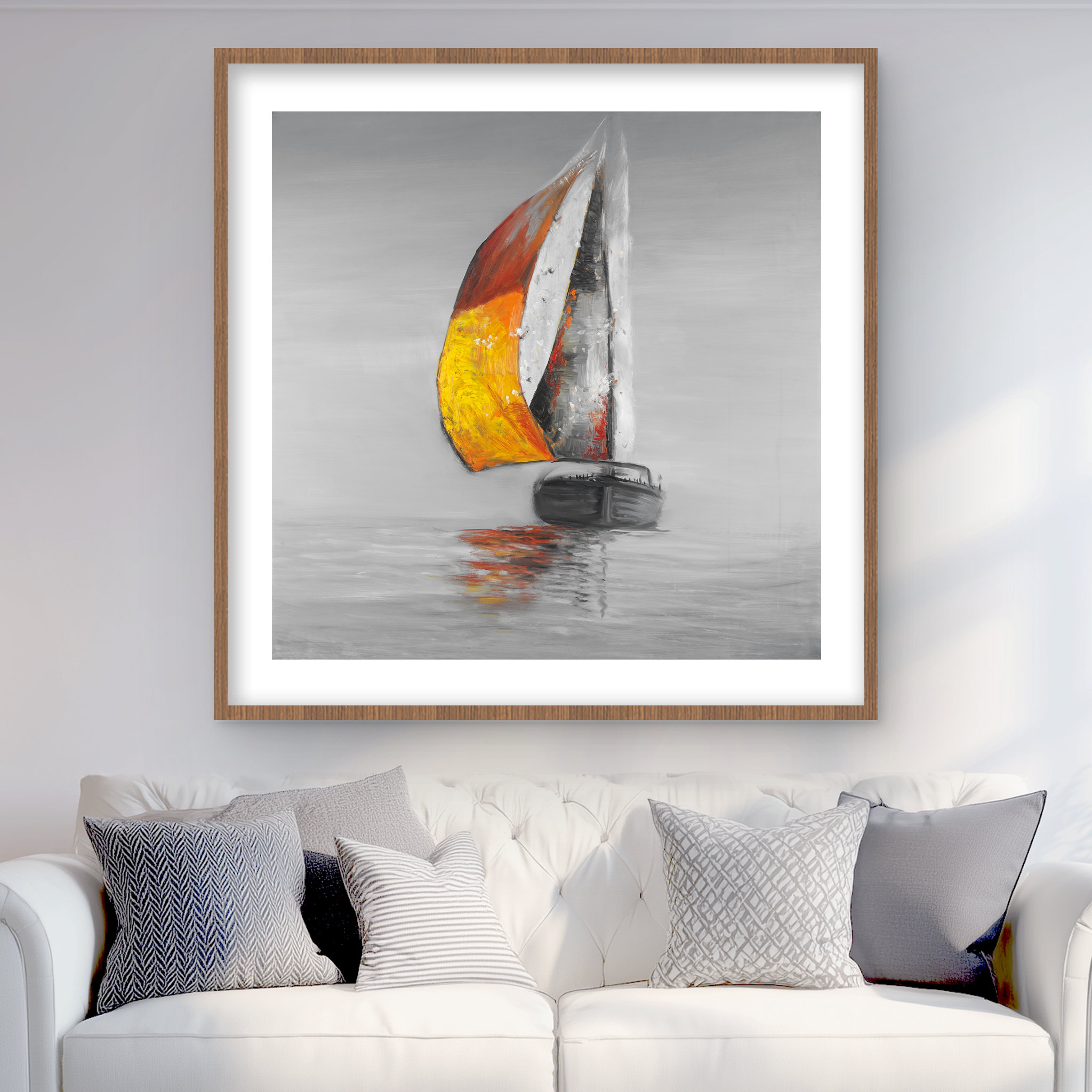 Lark Manor™ Sail - Livingroom Transportation Framed Matted Print Decor ...
