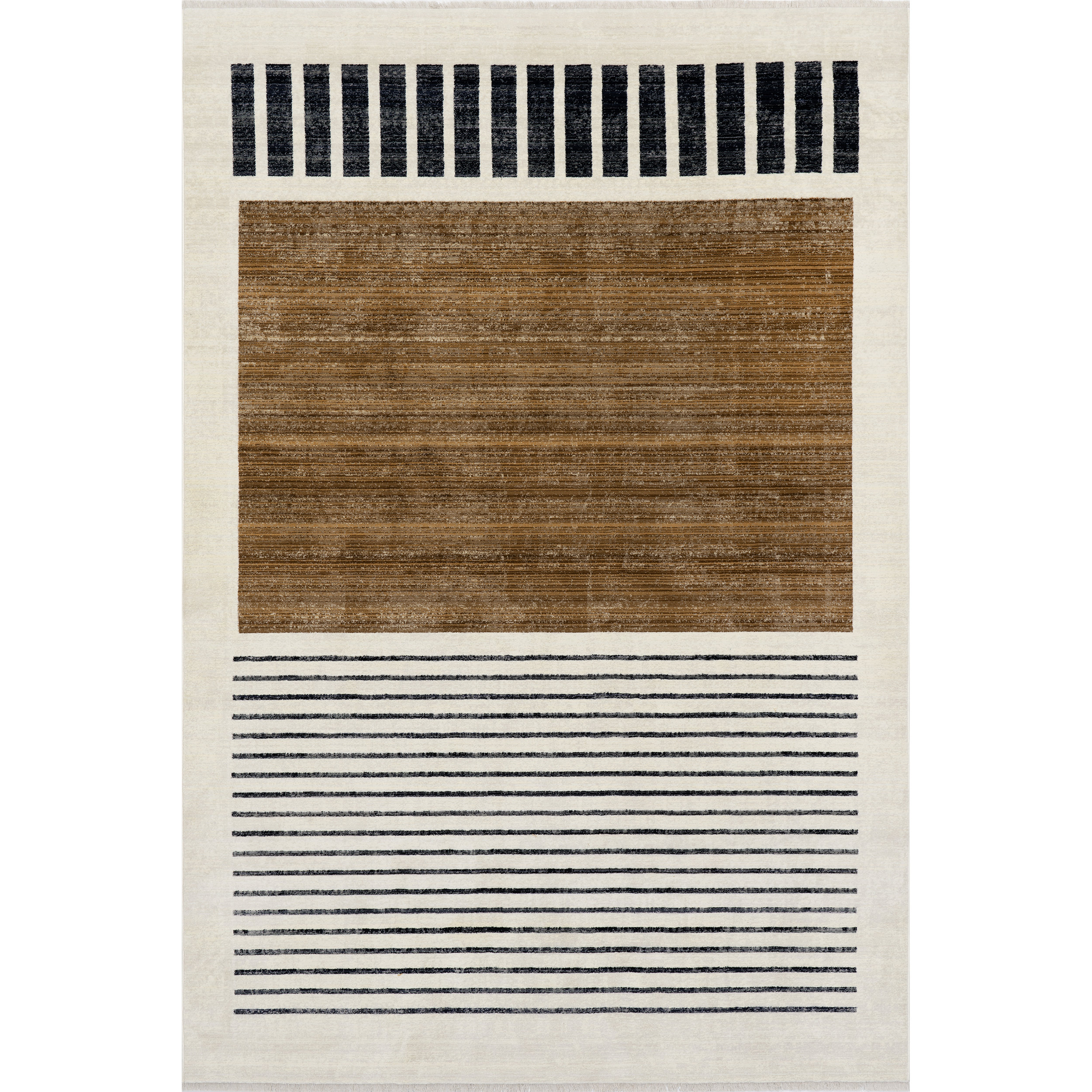 August Grove® Keeva Modern Striped Fringe Area Rug & Reviews | Wayfair