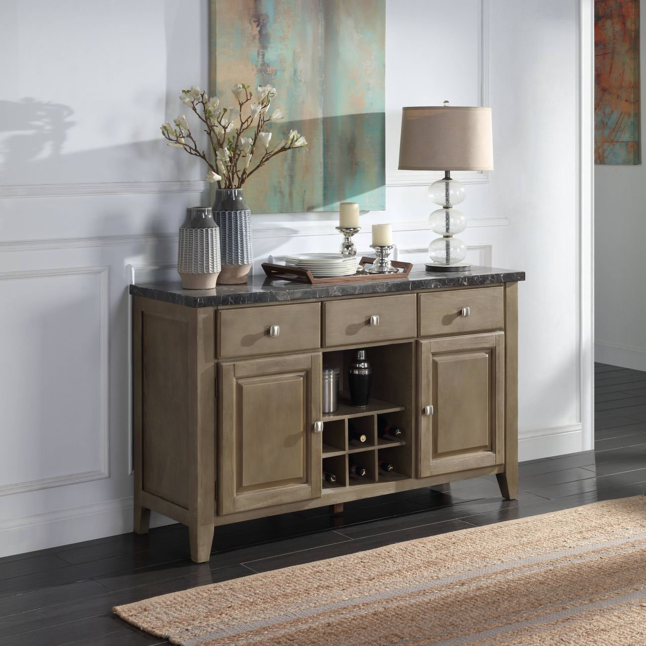 Lark Manor™ Home Office Storage Credenza, Dining Room Storage Cabinet ...