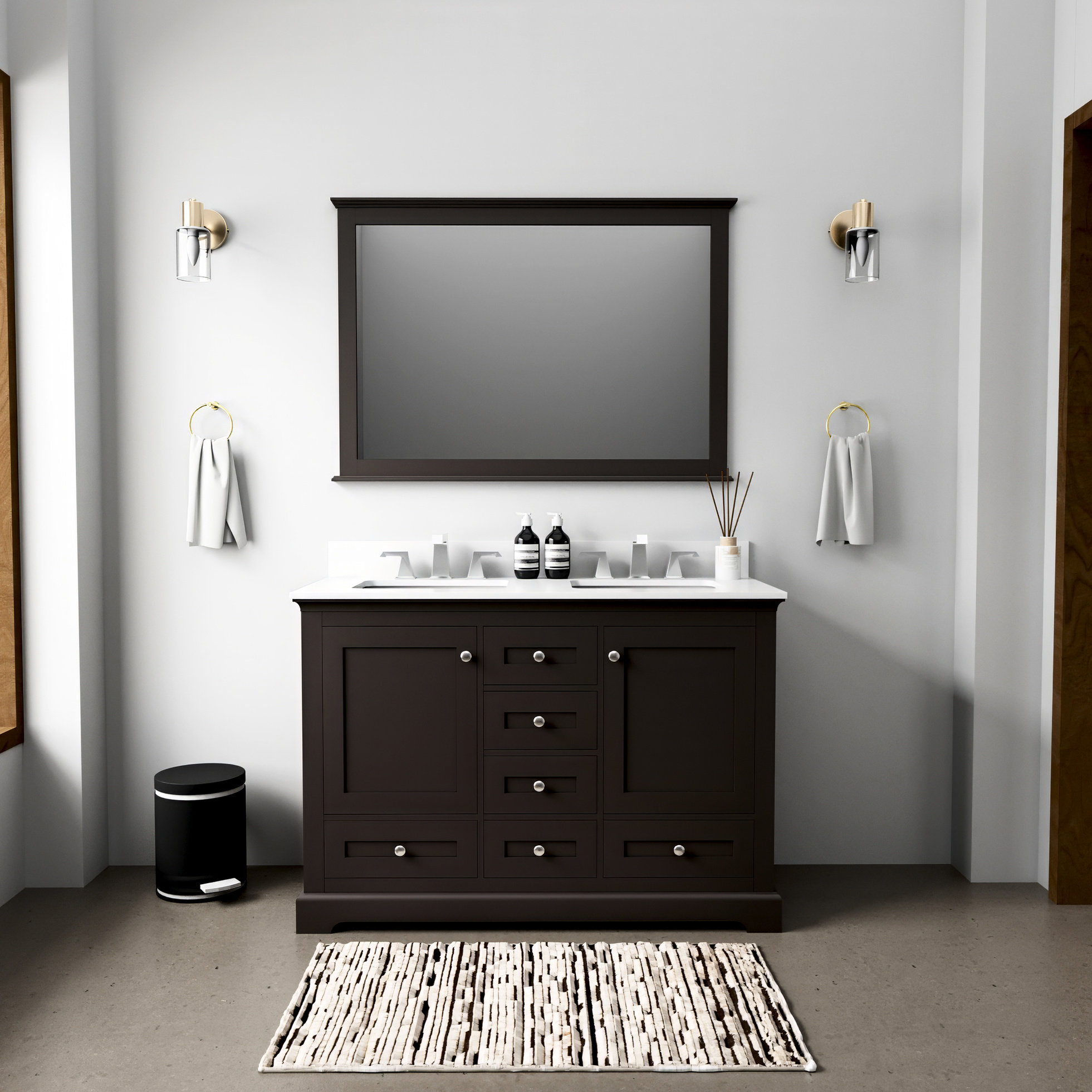 Canora Grey 48"x22" Double Bath Vanity Featuring Marble Top - Solid ...