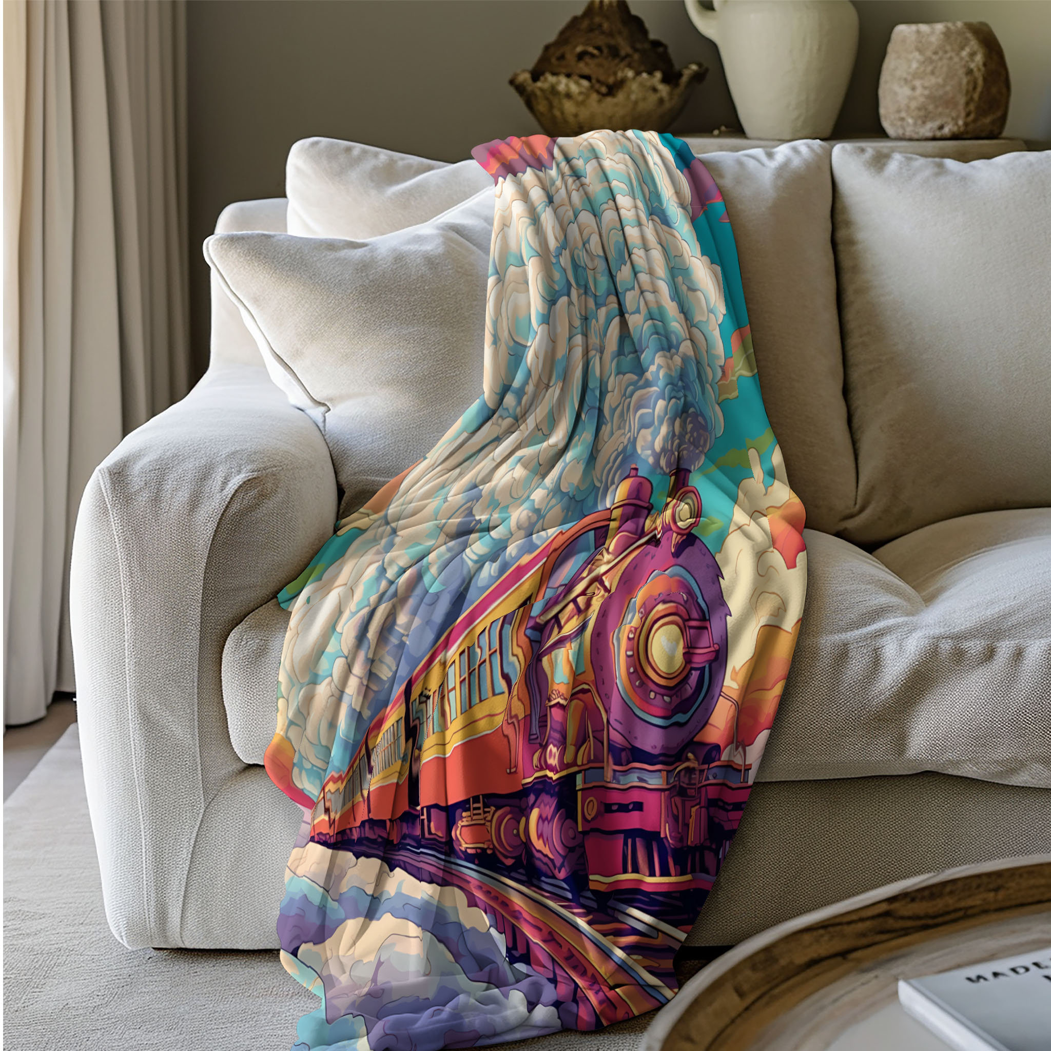 MentionedYou Rainbow Rails Ride - 1 Piece Premium Sherpa Blanket ...