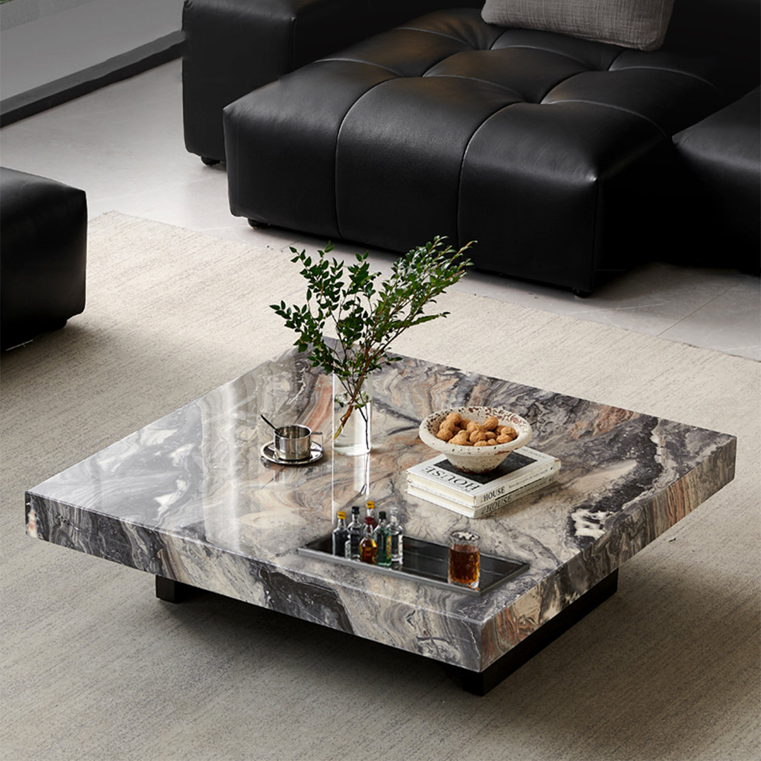 Orren Ellis Simple square marble coffee table | Wayfair