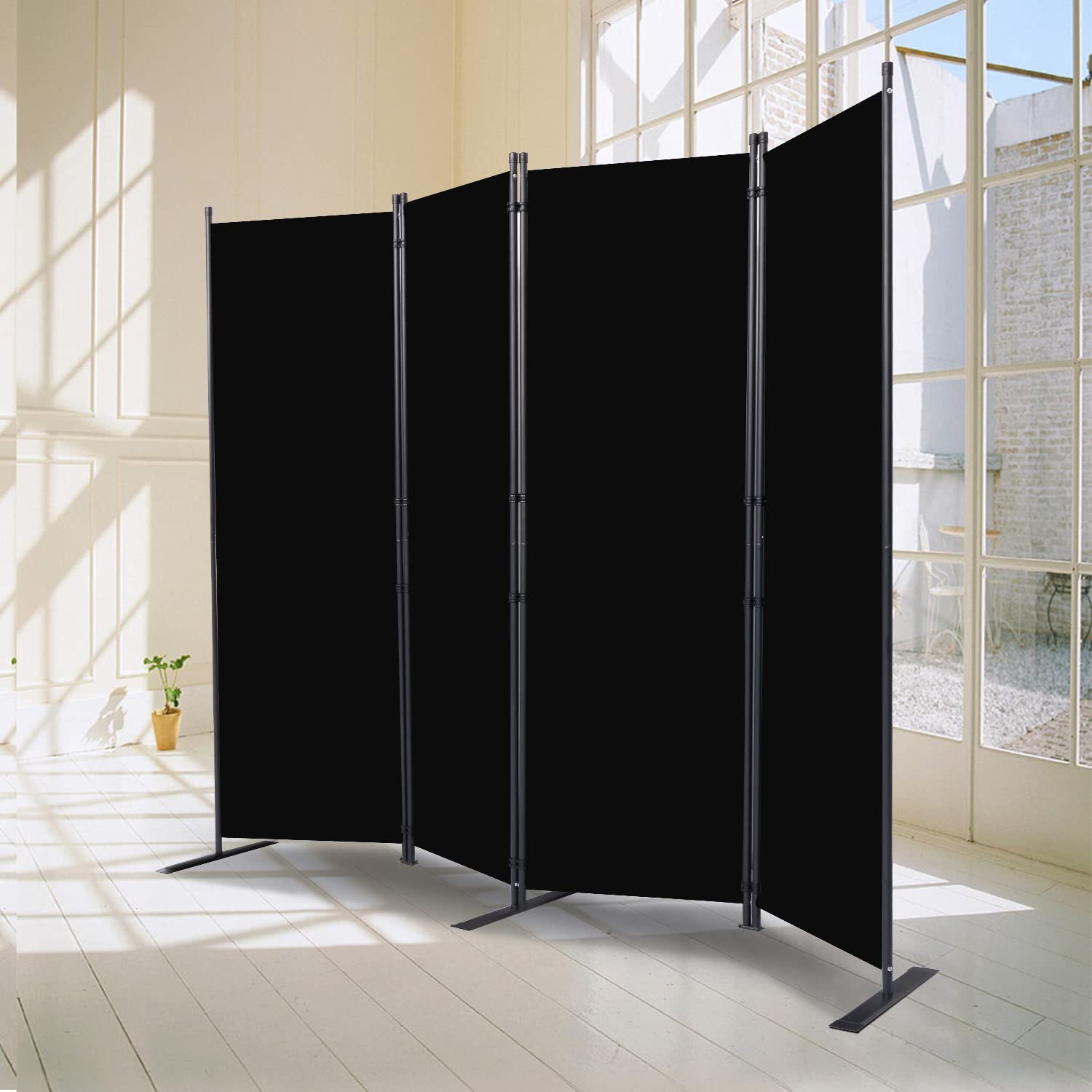 Ivy Bronx Room Divider, 4 Panel Folding Privacy Screens With Wider Feet ...