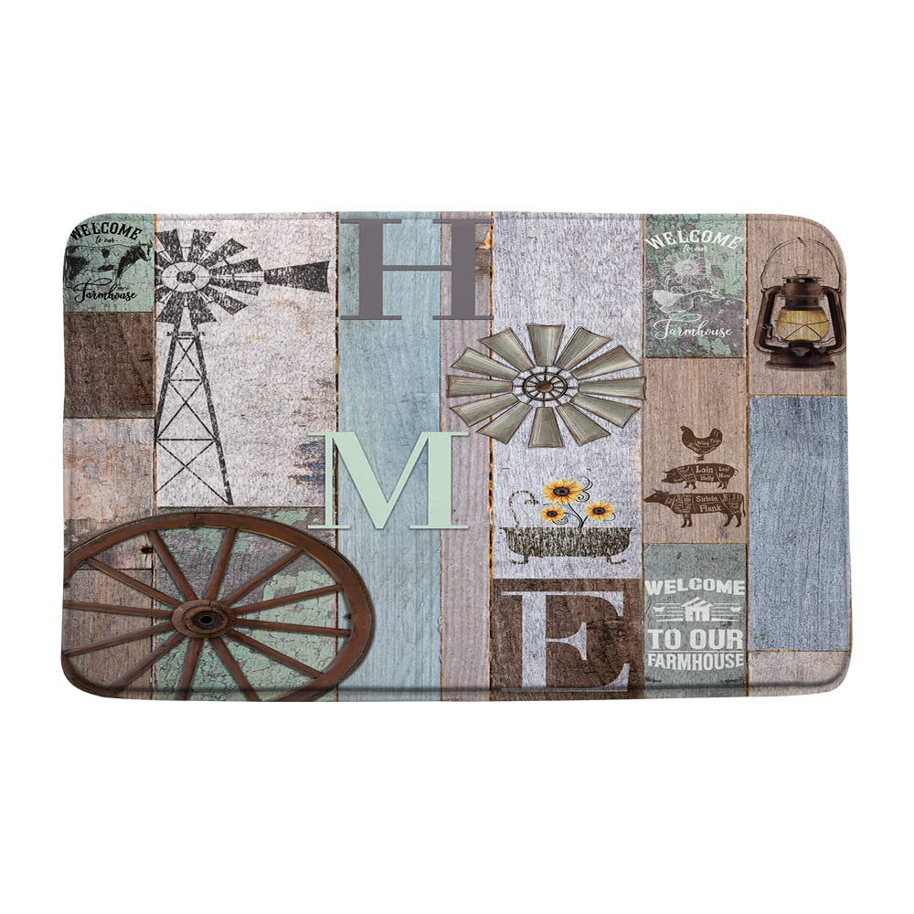 East Urban Home Vintage Farmhouse Sunflower Bath Mat - Rustic Windmill ...
